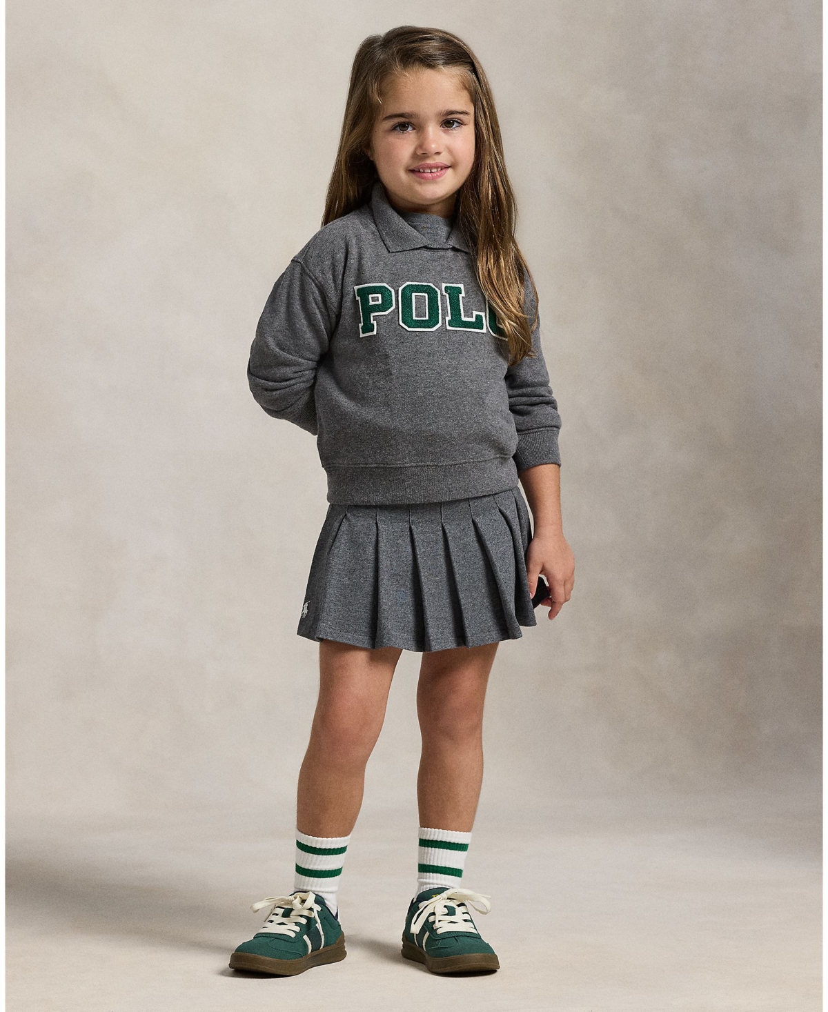 Click here for Polo Ralph Lauren Girls 2T-6X Pleated Skort - Gray prices