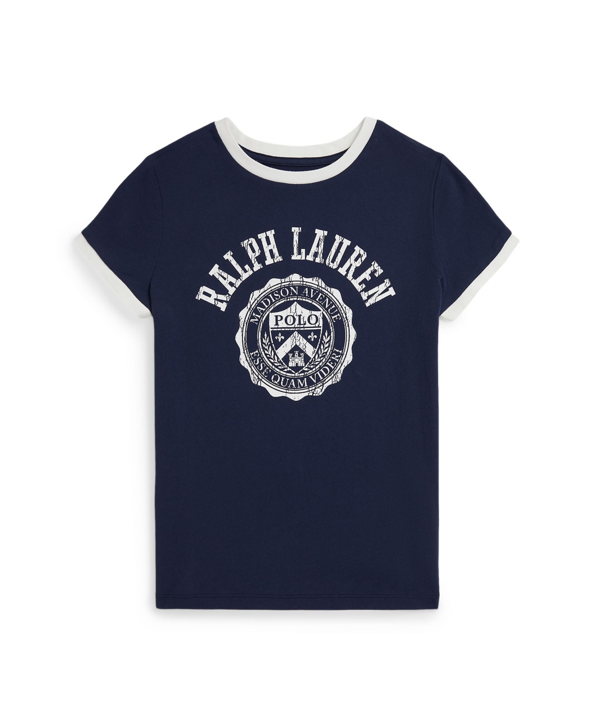 Click here for Polo Ralph Lauren Girls 7-16 Logo Crest Crewneck T... prices