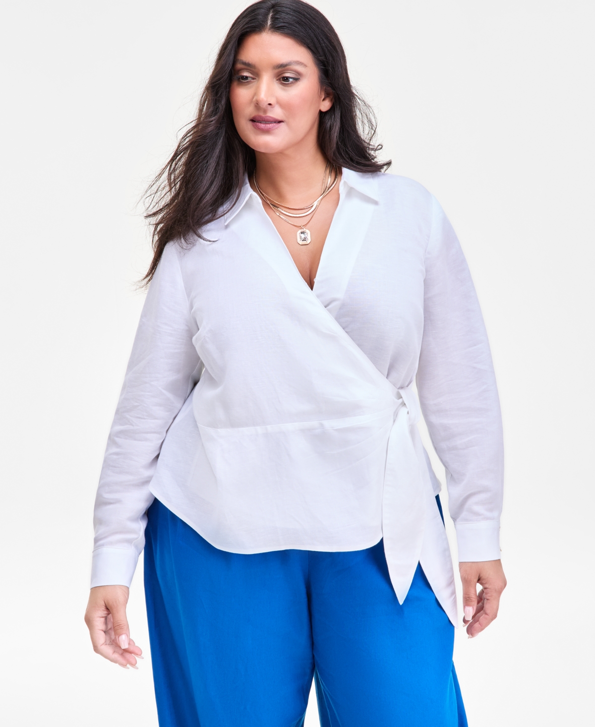 Click here for I.n.c. International Concepts Plus Size Linen-Blen... prices