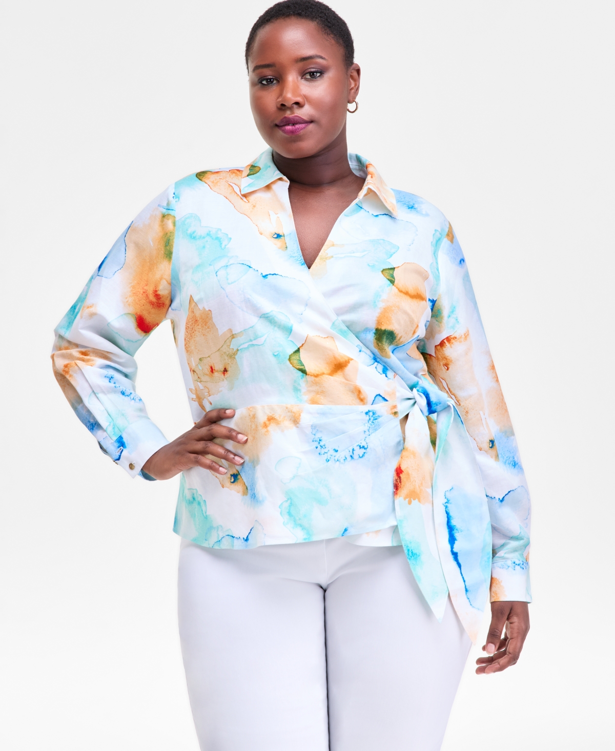 Click here for I.n.c. International Concepts Plus Size Wrap Top... prices