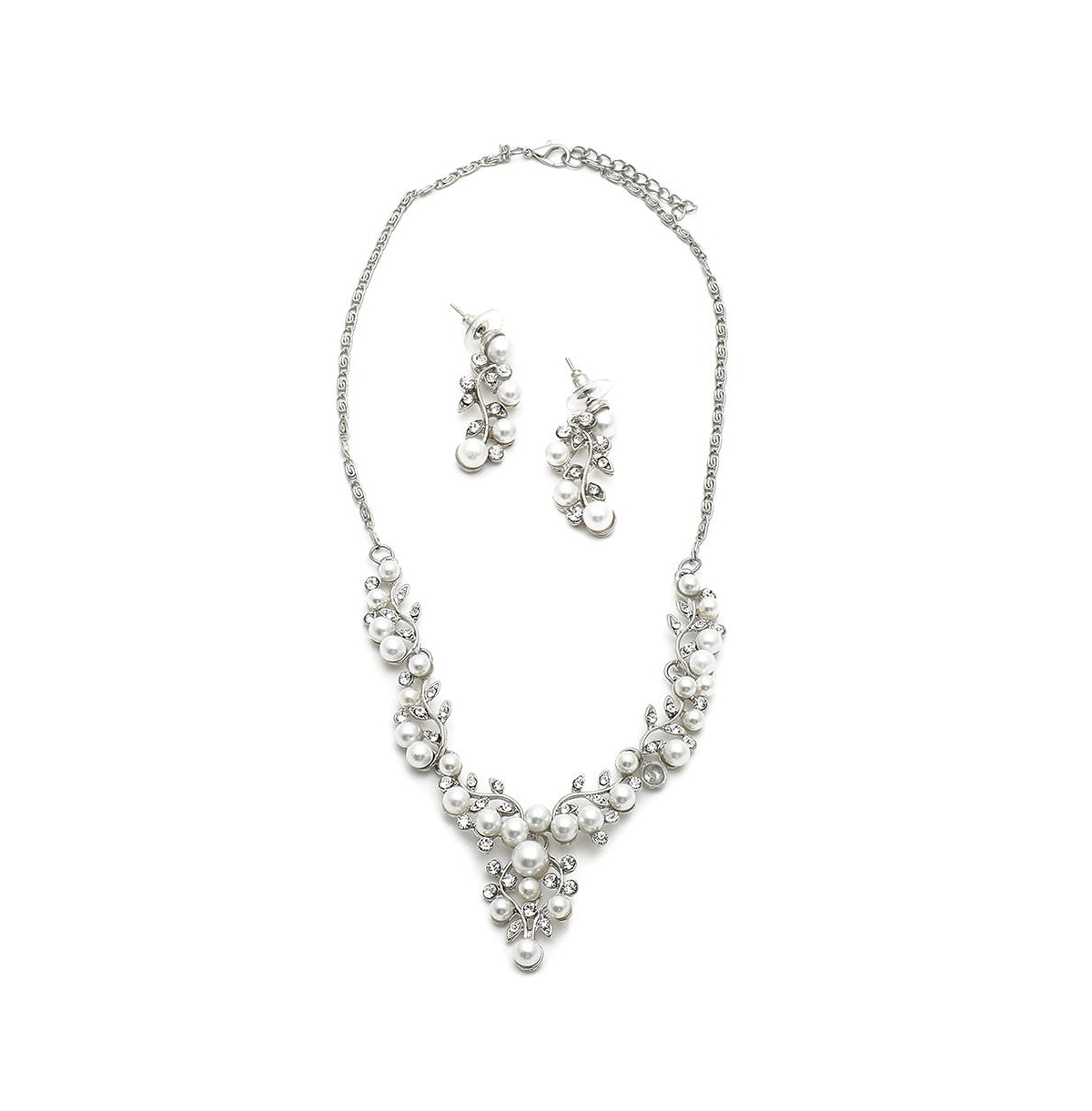 Click here for Sohi Womens White Pearl Cluster Necklace And Earri... prices