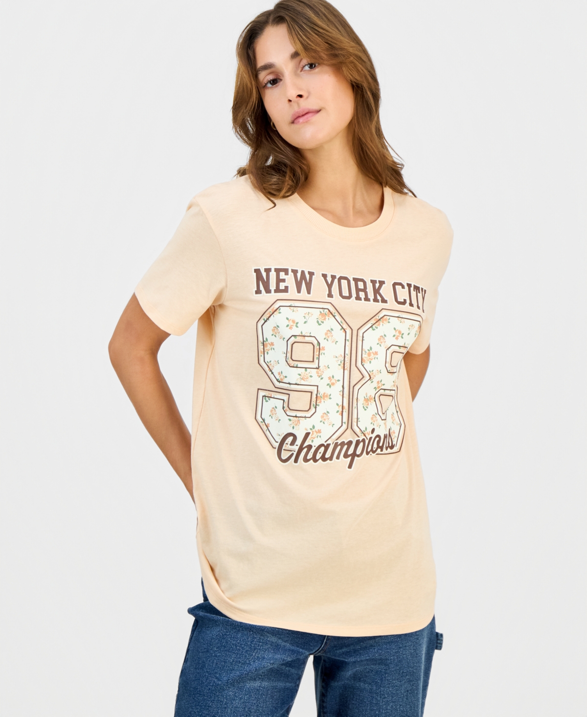 Click here for Self Esteem Juniors Nyc Champs 98 Crewneck Tee - B... prices