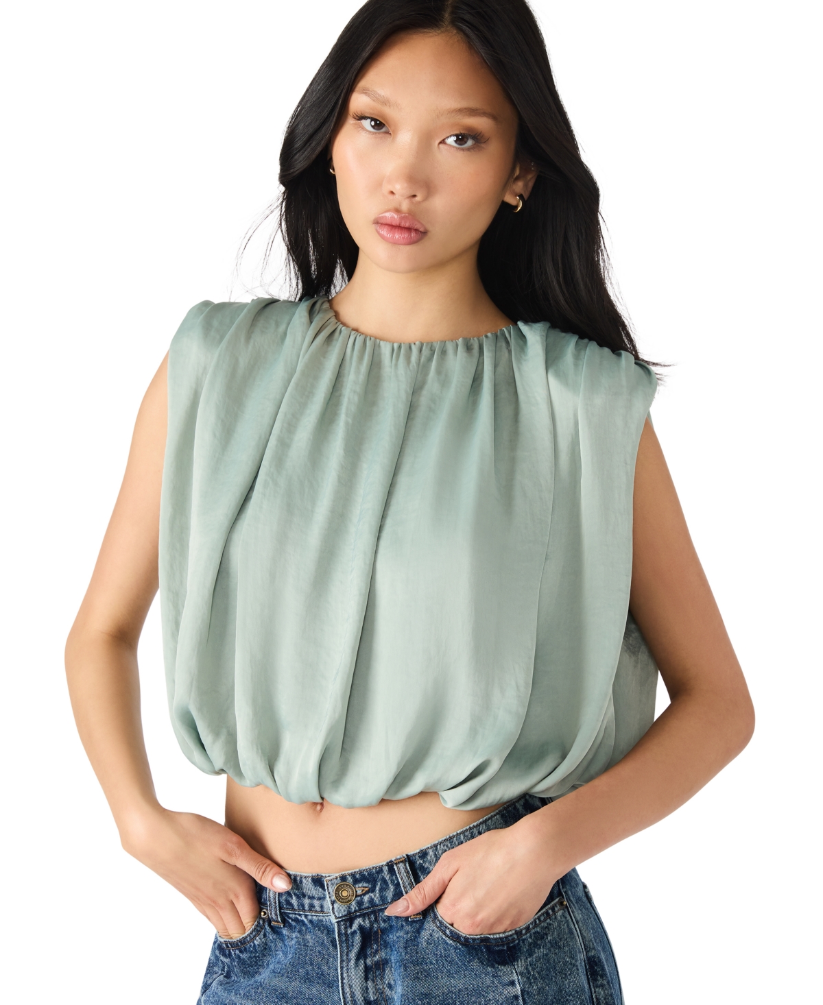 Click here for Steve Madden Womens Milana Top - Dark Sage prices