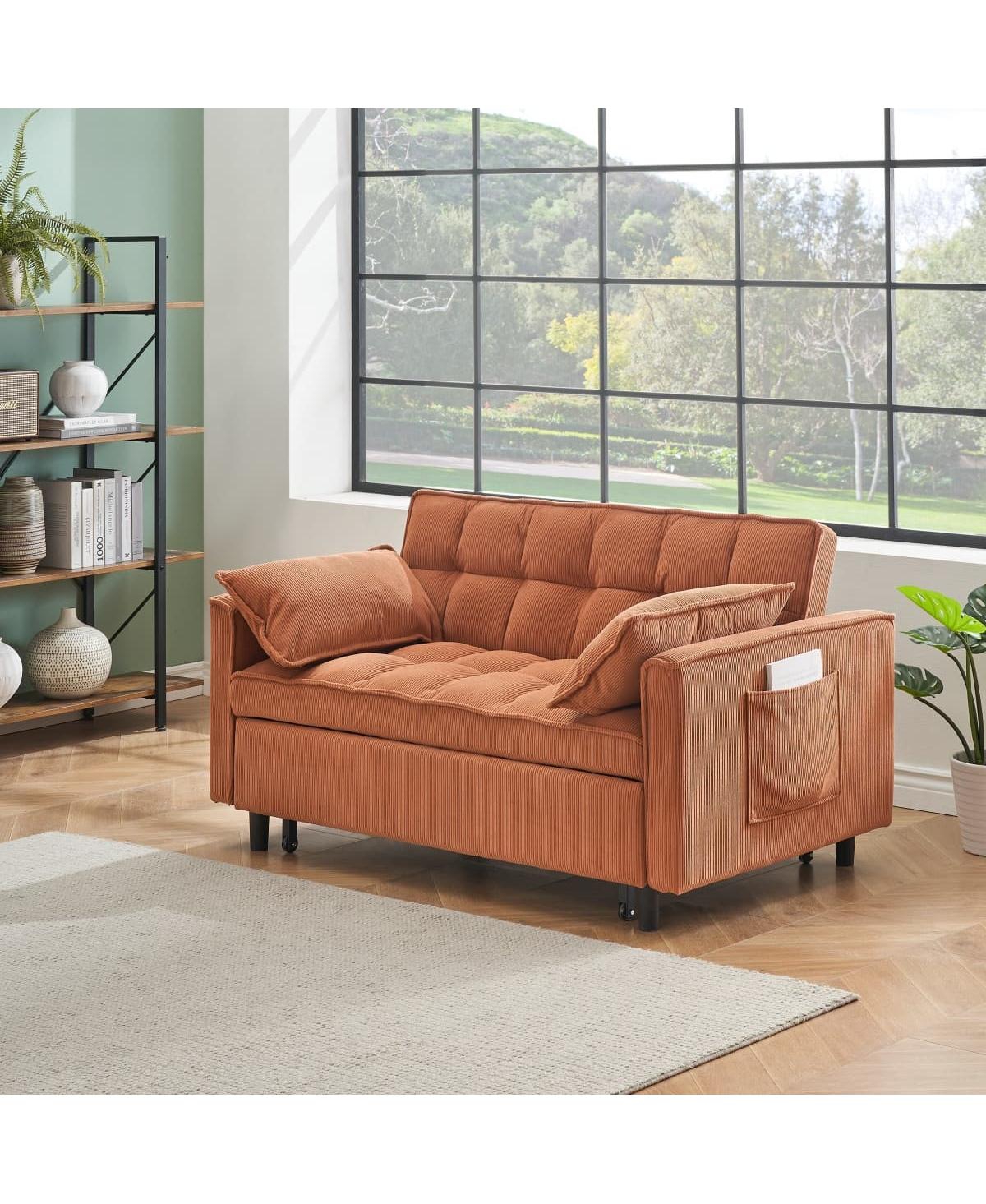 Click here for Maison Boucle Corduroy Loveseat Sofa Bed with Adju... prices
