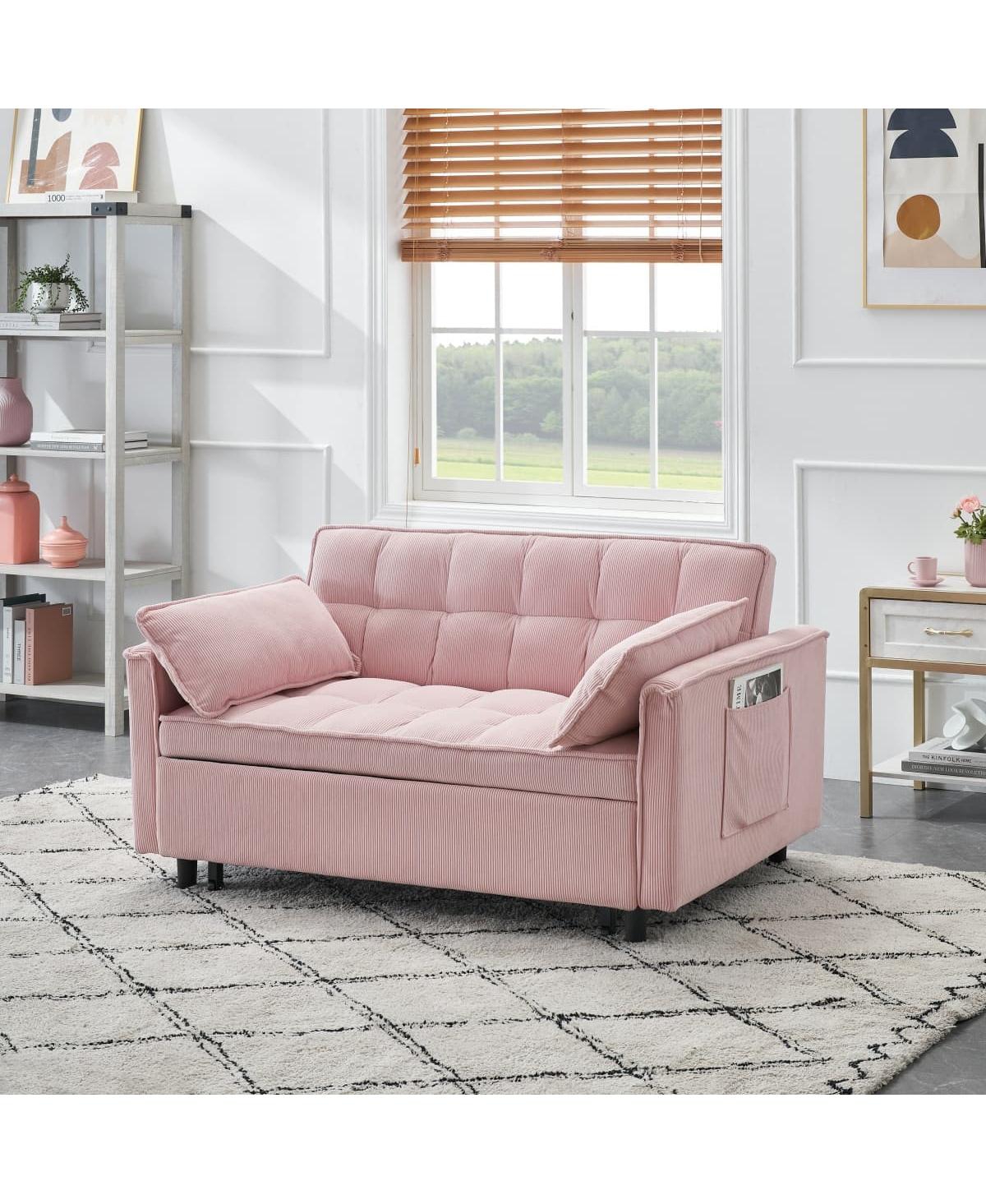Click here for Maison Boucle Corduroy Loveseat Sofa Bed with Adju... prices