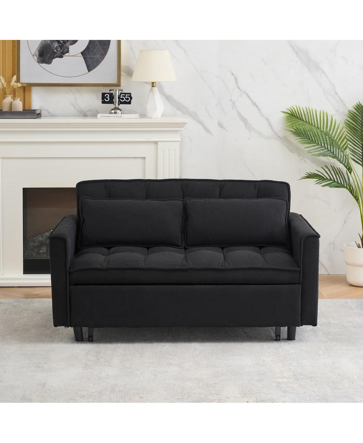 Click here for Maison Boucle Corduroy Loveseat Sofa Bed with Adju... prices