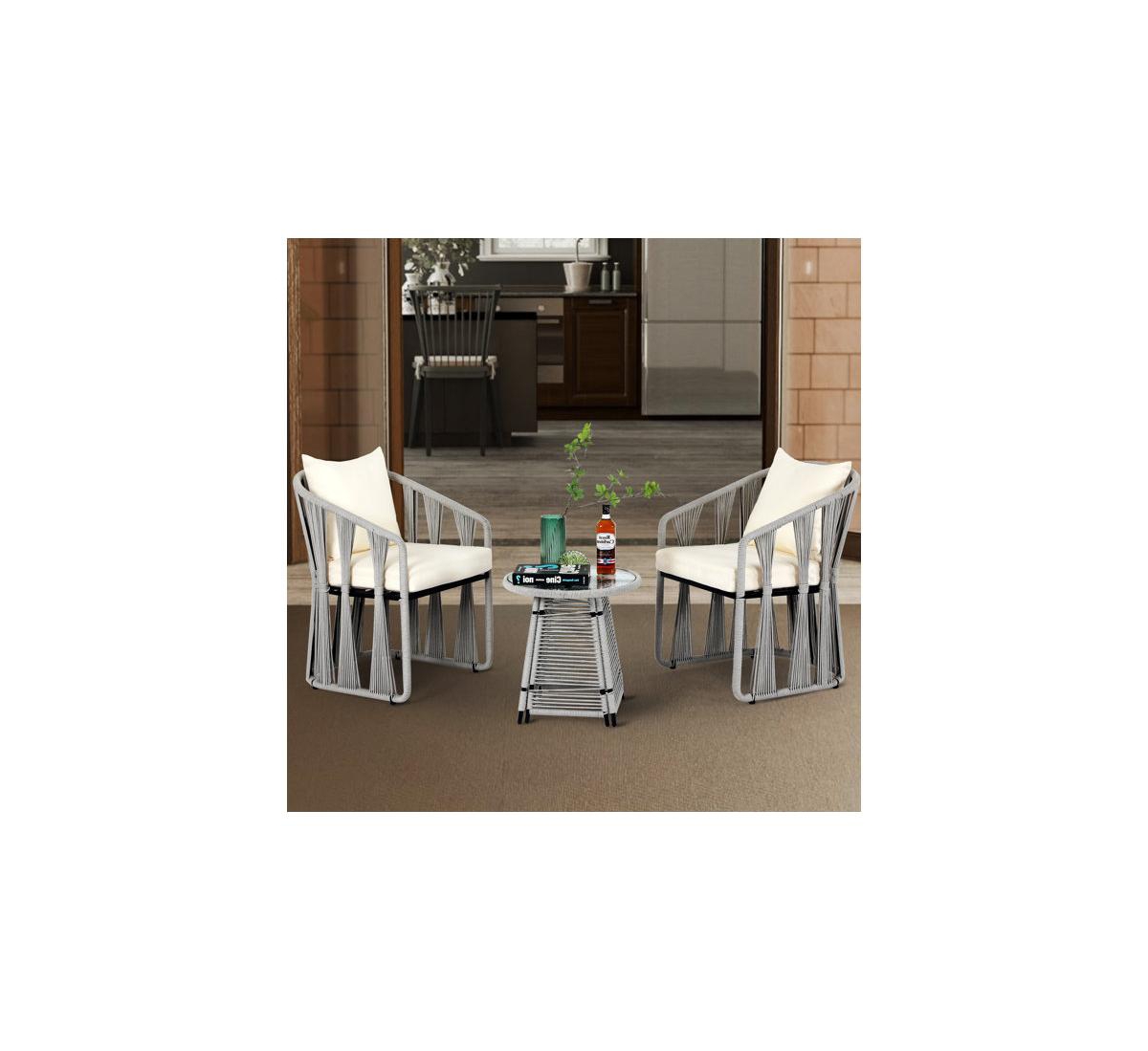 Click here for Dyhome 3 Pieces Outdoor Patio Furniture Set Woven... prices