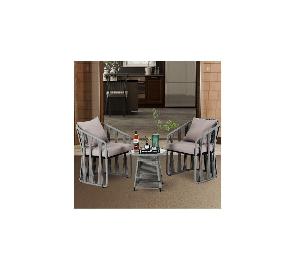 Click here for Dyhome 3 Pieces Outdoor Patio Furniture Set Woven... prices