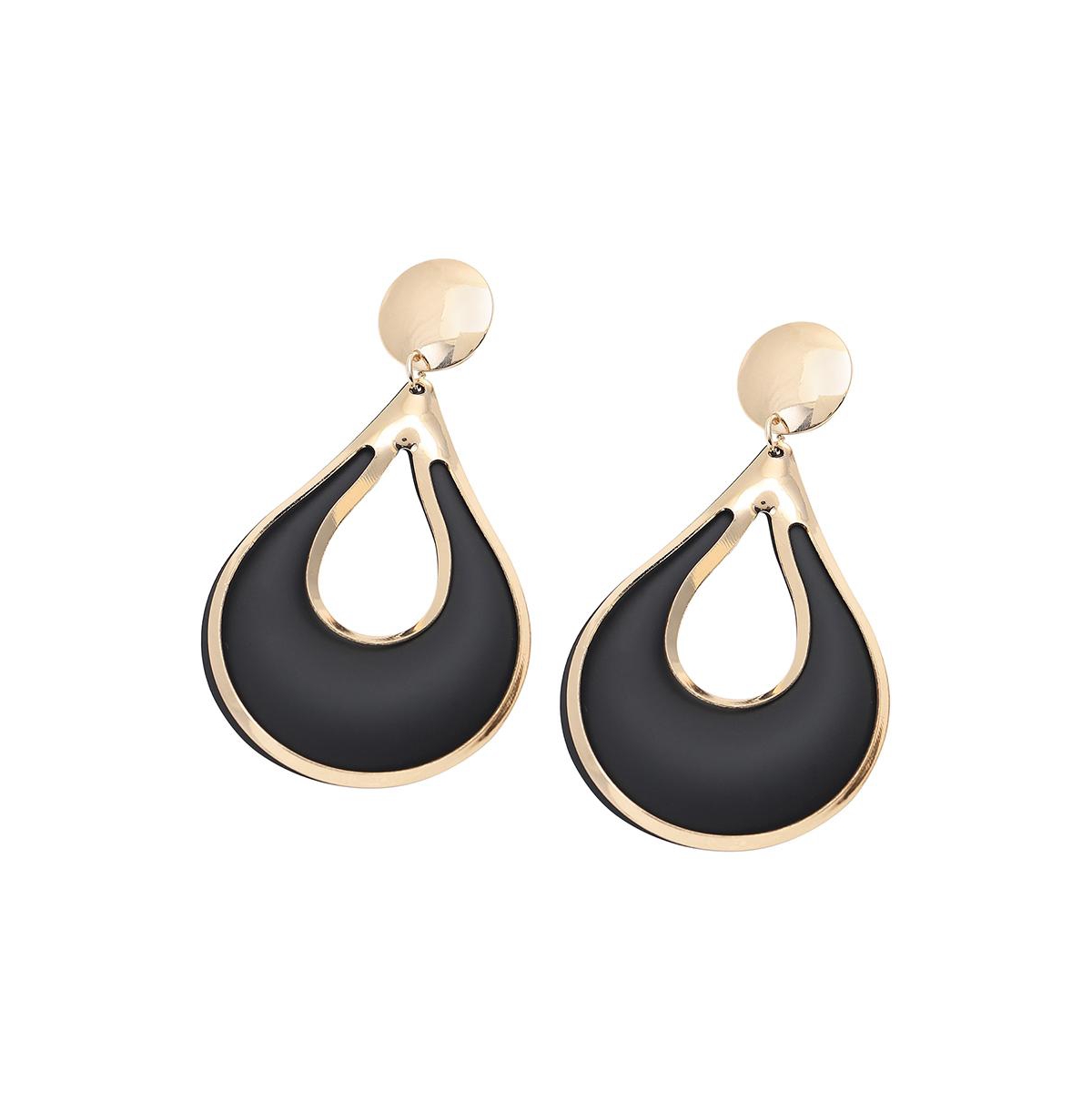 Click here for Sohi Womens Contrast Drop Earrings - Black prices