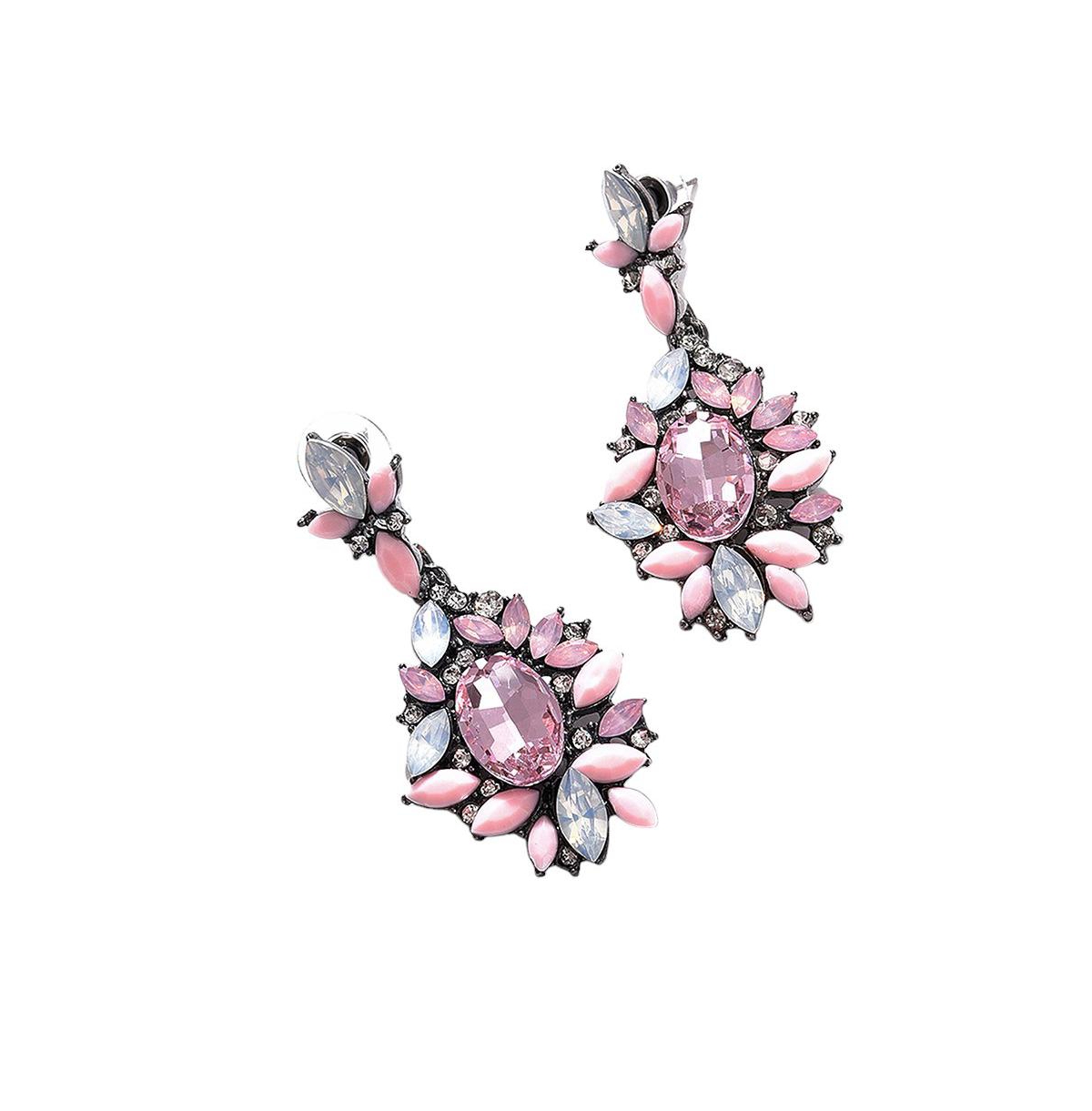 Click here for Sohi Womens Stone Drop Earrings - Pink prices
