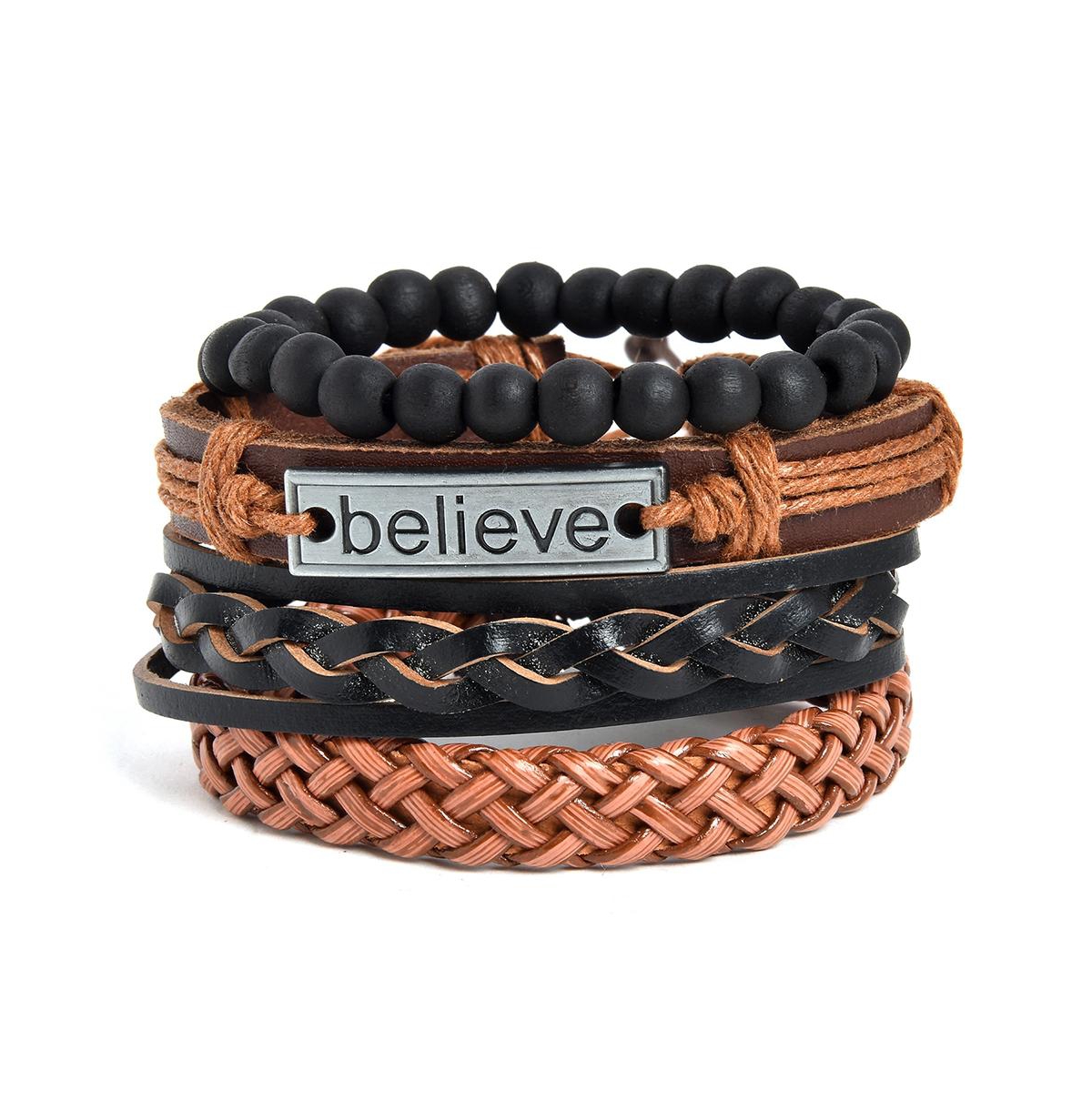 Click here for Sohi Womens Braided Multi-Layer Bracelet - Brown prices