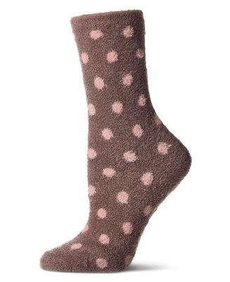 MeMoi Women's Polka Dot Non-Skid Lavender Infused Crew-Length Cozy Spa ...