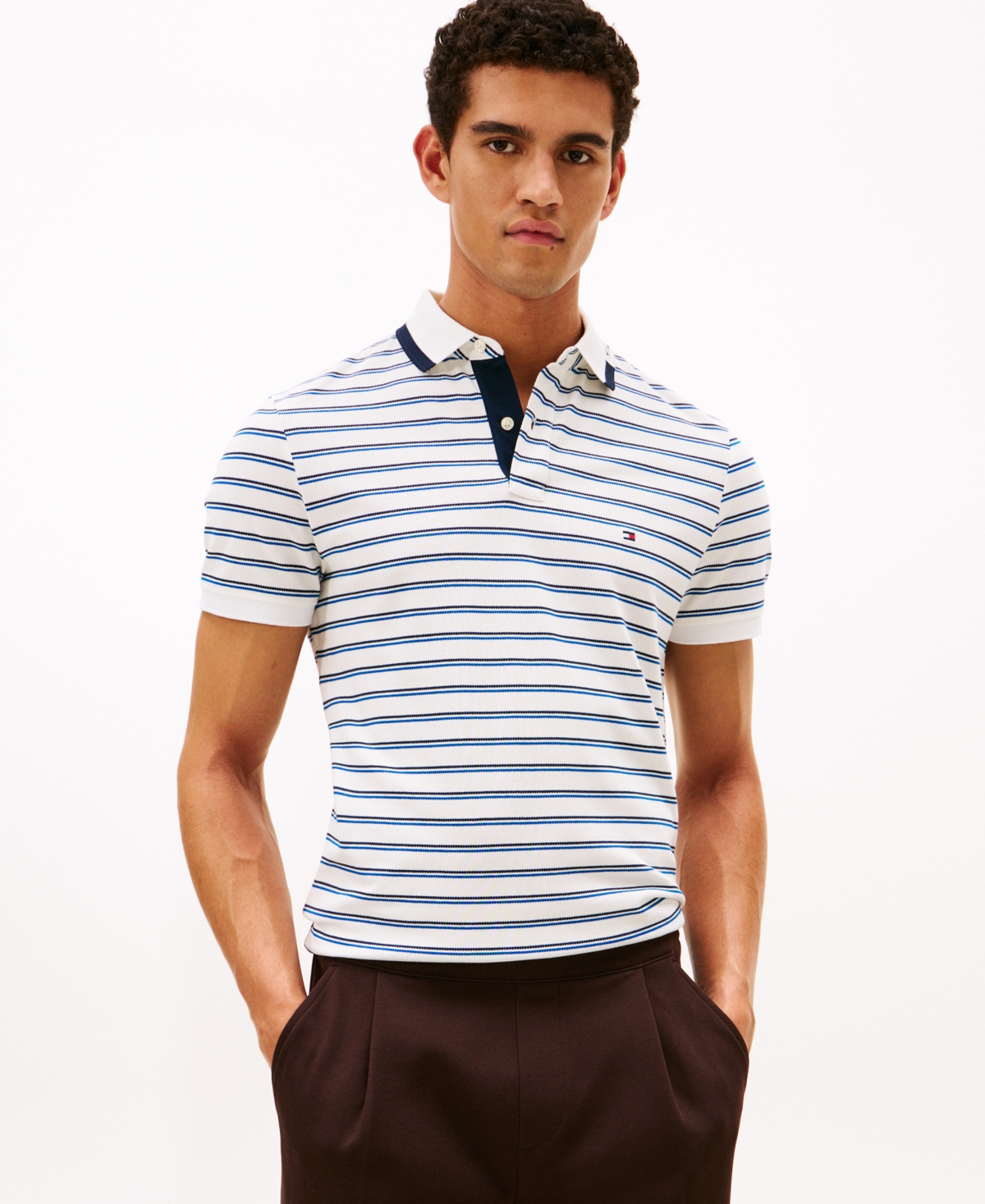 Click here for Tommy Hilfiger Mens Pique Graphic Collar Polo Shir... prices