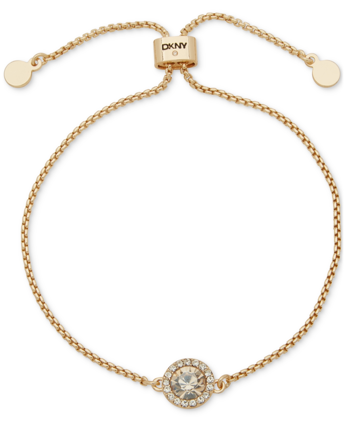 Click here for Dkny Crystal Inlay Stone Gold-Tone Slider Bracelet... prices