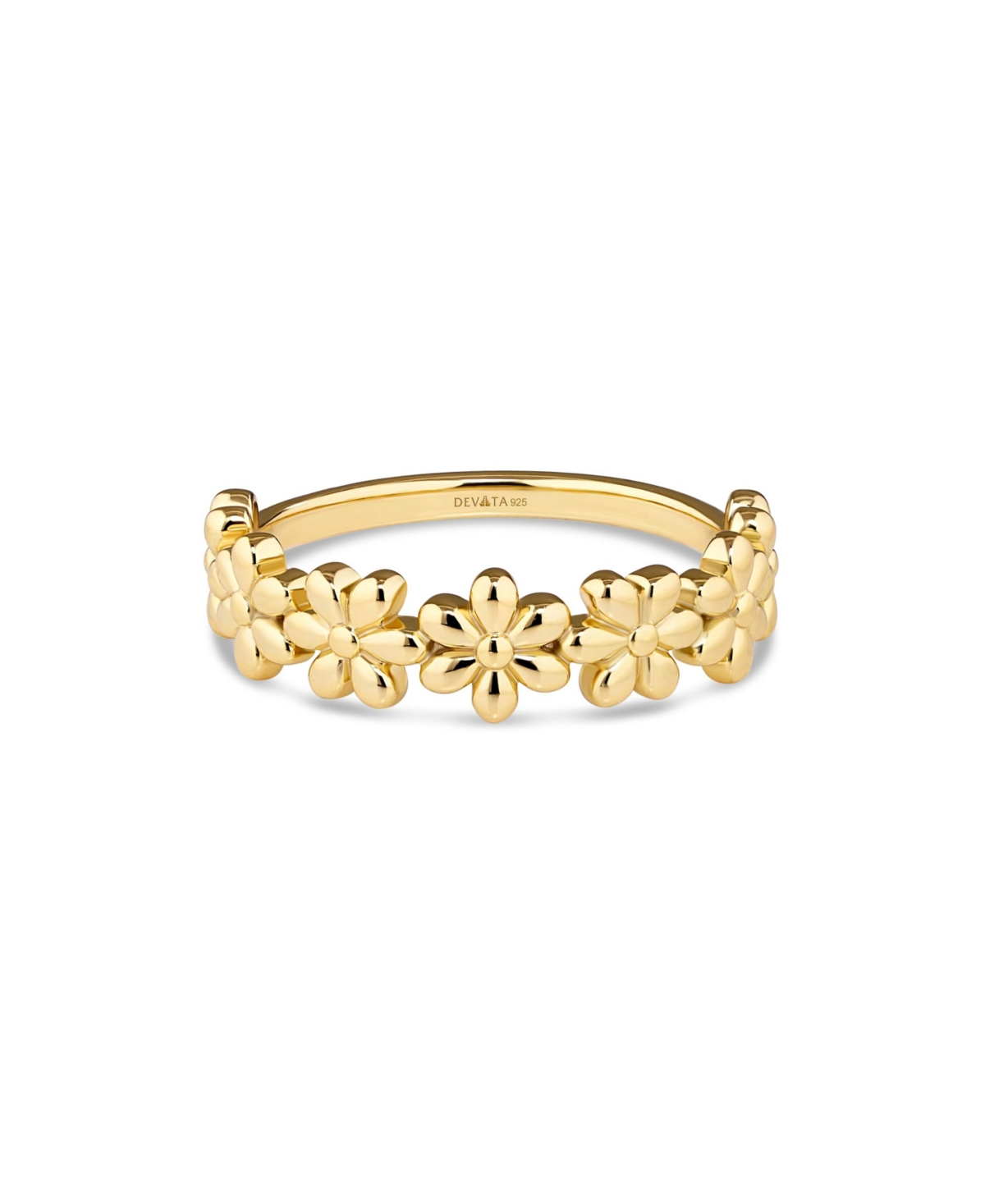 Click here for Devata Daisy Flower Ring in Gold Plated Sterling S... prices