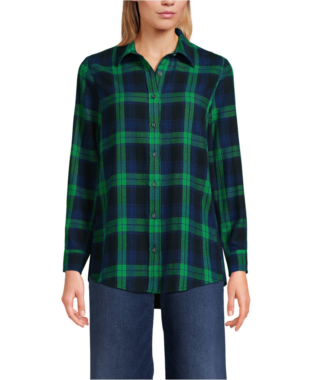 Click here for Lands End Womens Tall Flannel Boyfriend Long Sleev... prices