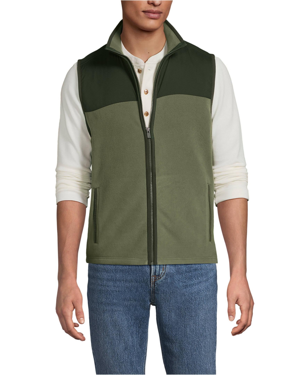 Click here for Lands End Mens Anyweather RainDefense Fleece Vest... prices
