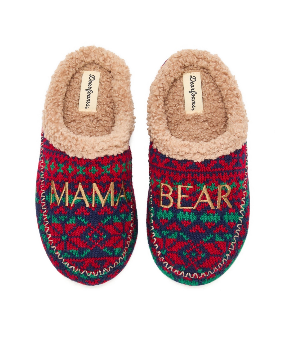 Click here for Dearfoams Womens Mama Bear Clog Slipper - Fairisle prices
