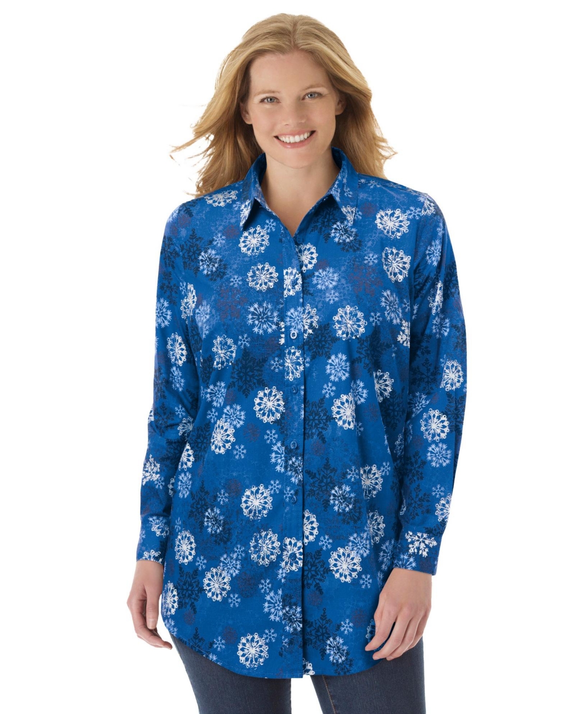 Click here for Woman Within Plus Size Perfect Long Sleeve Shirt -... prices