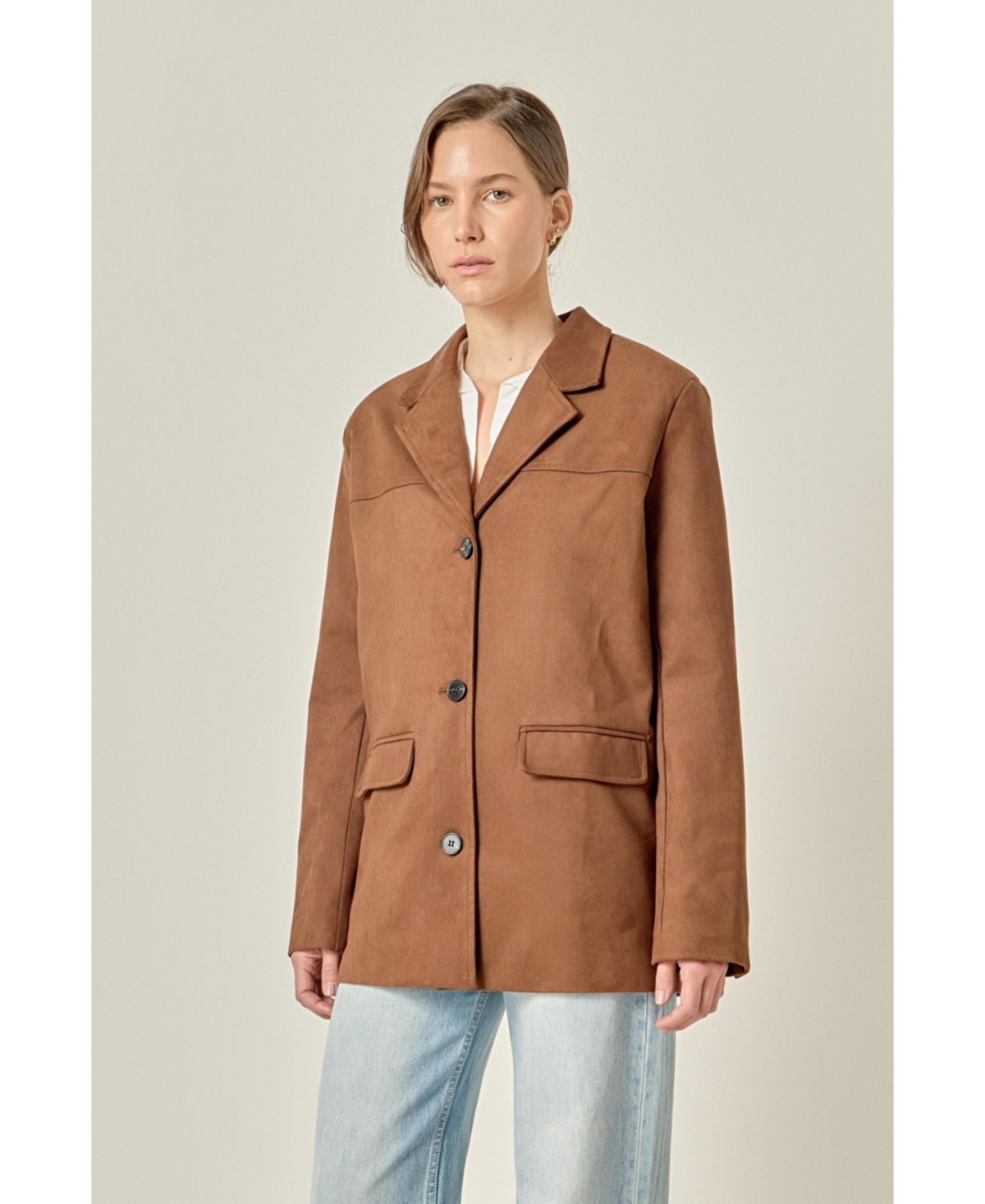 Click here for English Factory Womens Suede Jacket - Brown prices