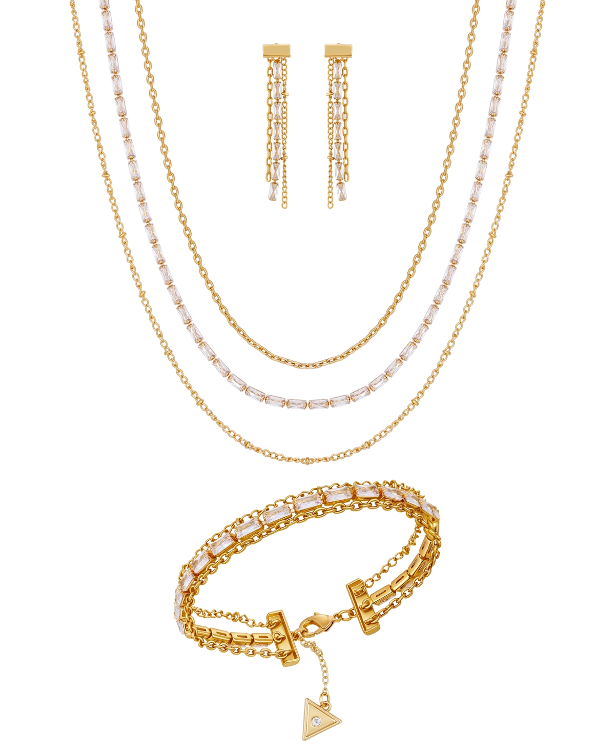 Click here for Guess 3-Pc. Cubic Zirconia Gold-Tone Multi-Chain N... prices