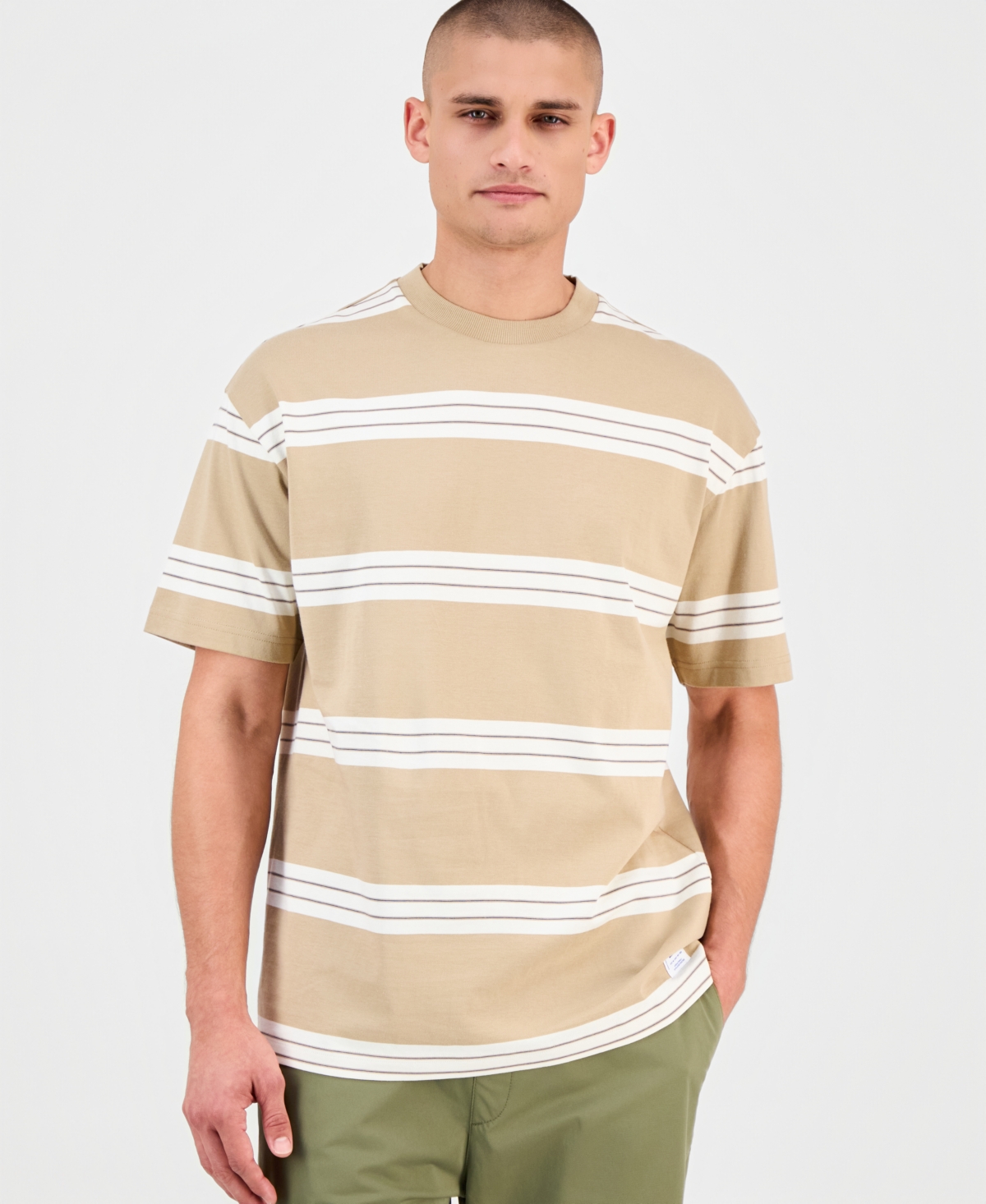Click here for Hugo Boss Mens Nolisto Short-Sleeve Striped Crewne... prices