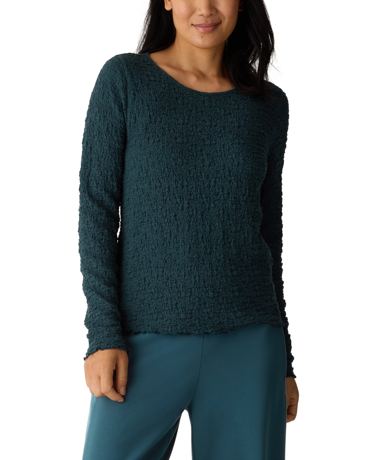 Click here for Eileen Fisher Womens Long Sleeve Round Neck Top -... prices