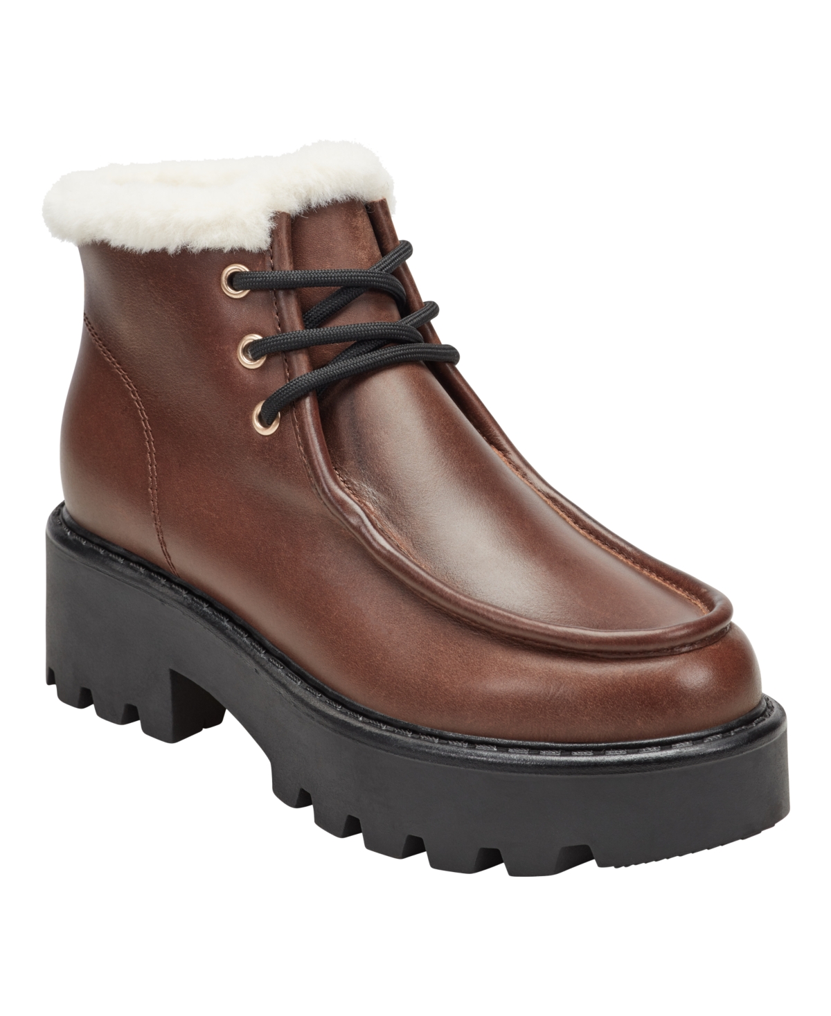Click here for Marc Fisher Ltd Womens Percy Lace-Up Booties - Bro... prices