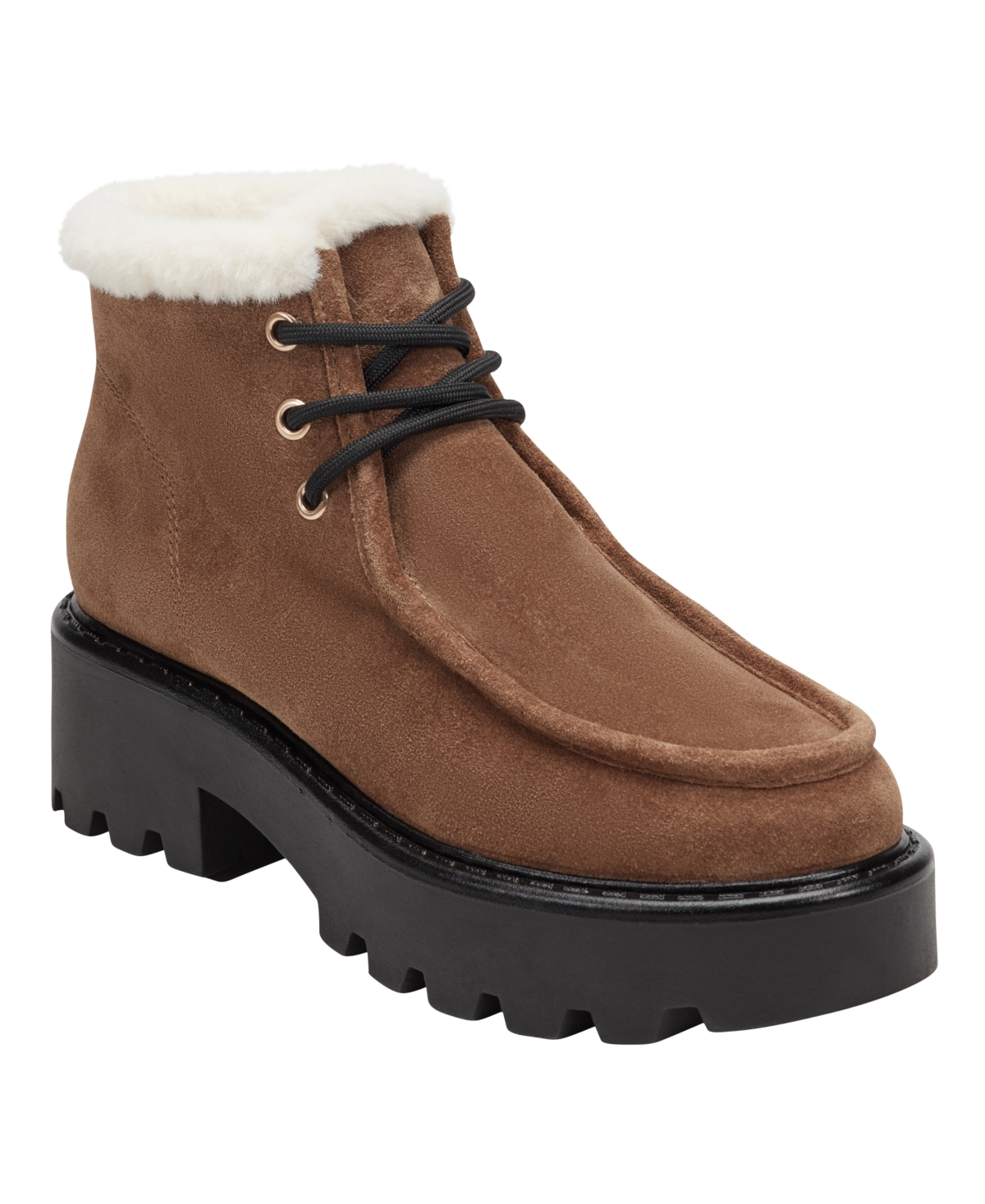 Click here for Marc Fisher Ltd Womens Percy Lace-Up Booties - Bro... prices