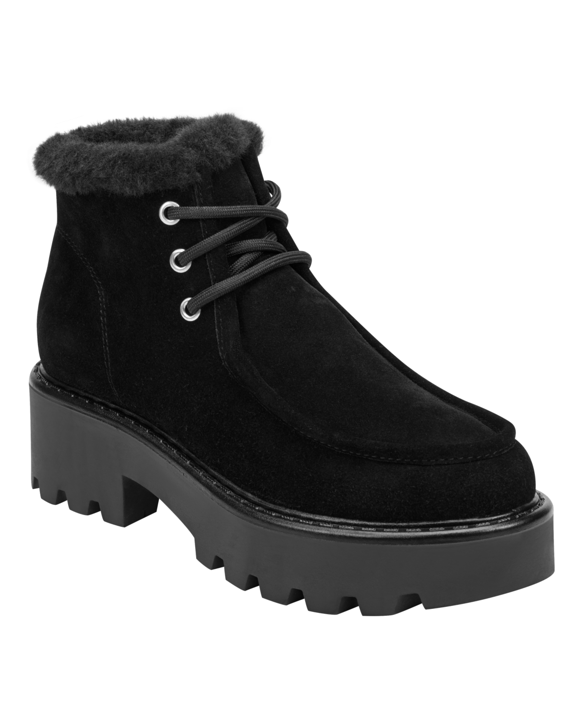 Click here for Marc Fisher Ltd Womens Percy Lace-Up Booties - Bla... prices