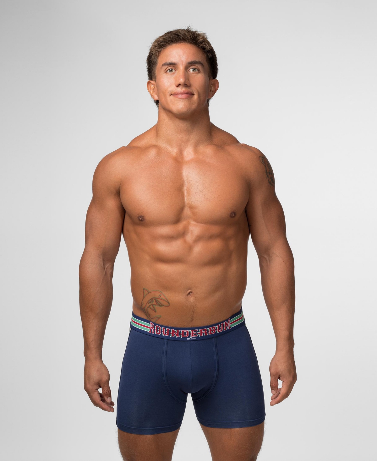 Click here for Rounderbum Mens Varsity Padded Boxer Brief - Blue prices