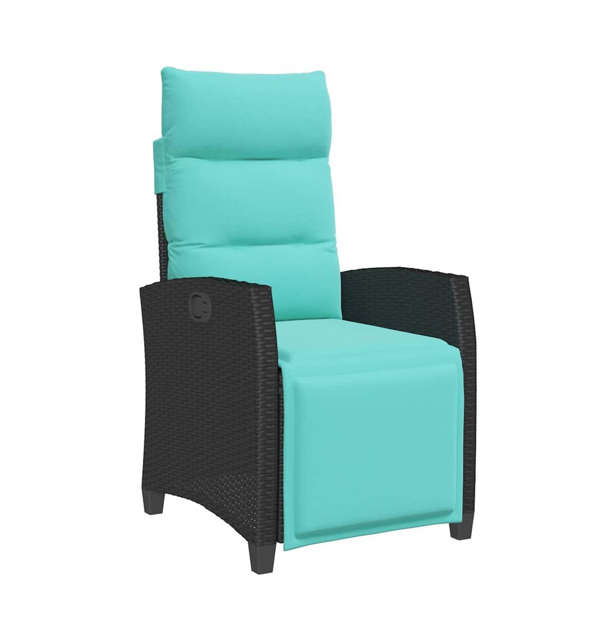 Click here for vidaXL Reclining Garden Chair Black Poly Rattan St... prices