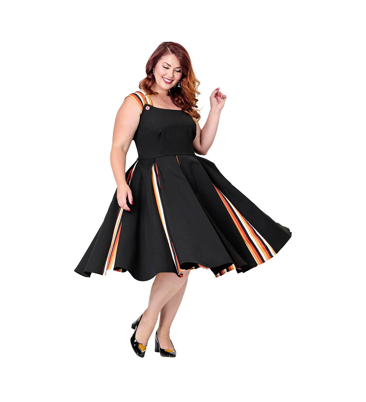 Click here for Unique Vintage Plus Size Square Neck Sleeveless Go... prices