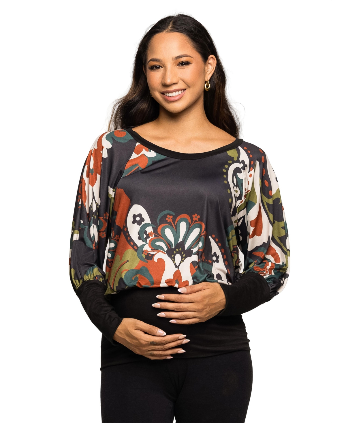 Click here for 24seven Comfort Apparel Womens Maternity Scoop Nec... prices