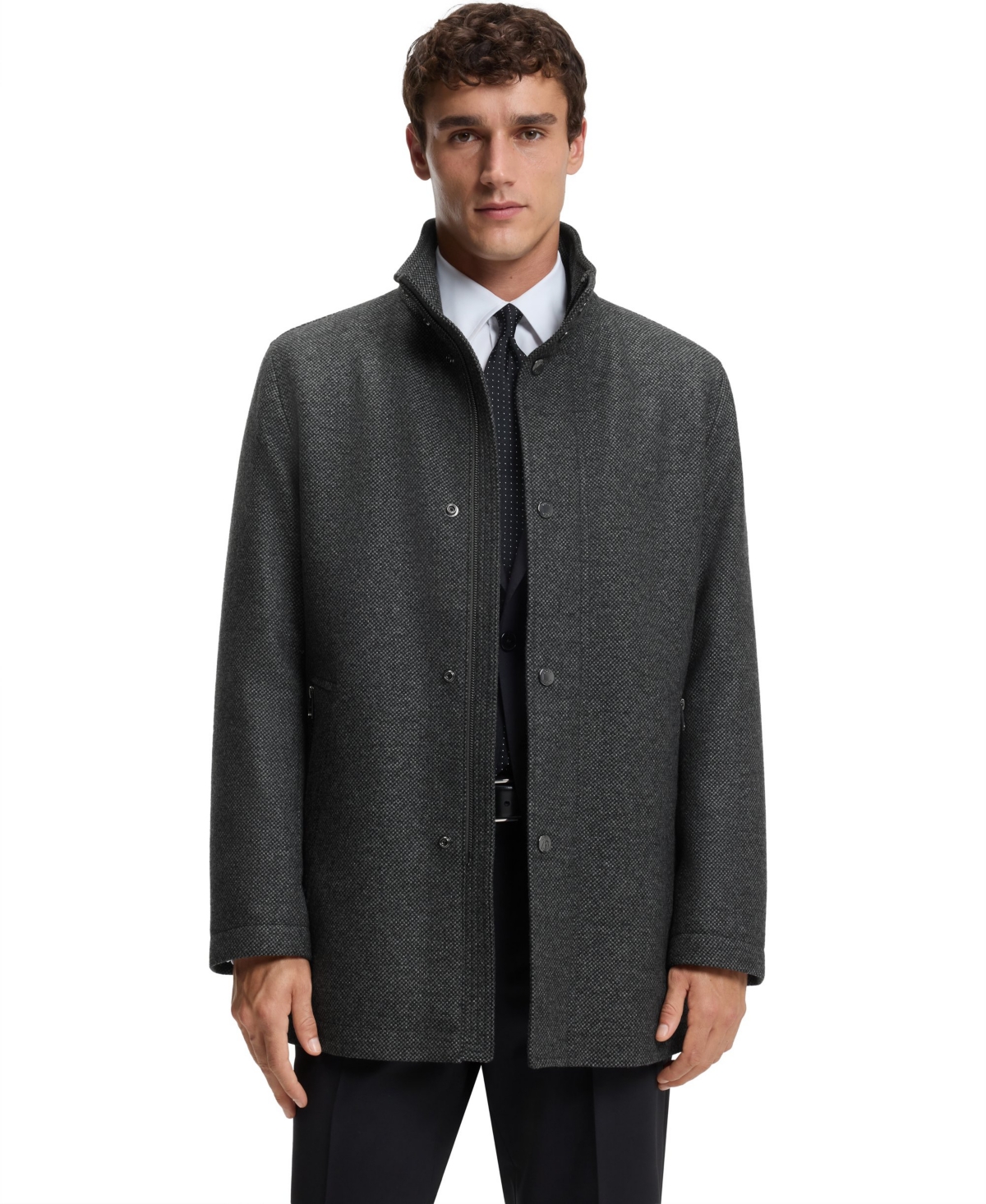 Click here for Boss by Hugo Boss Mens Relaxed-Fit Wool-Blend Coat... prices