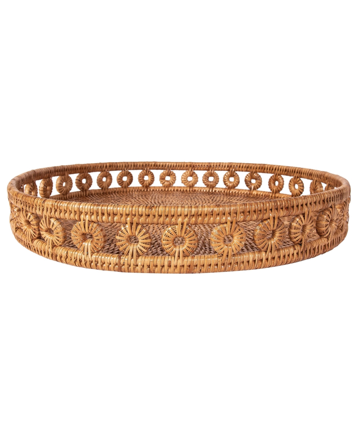 Click here for Artifacts Rattan Inna Design Round Tray 16" W... prices