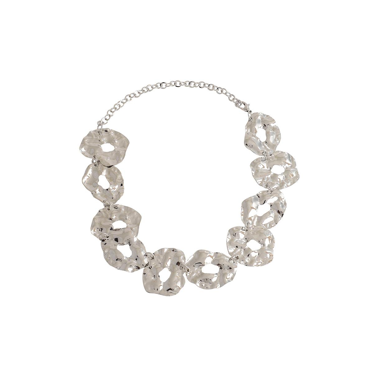 Click here for Sohi Womens Gold Dented Halo Statement Necklace -... prices