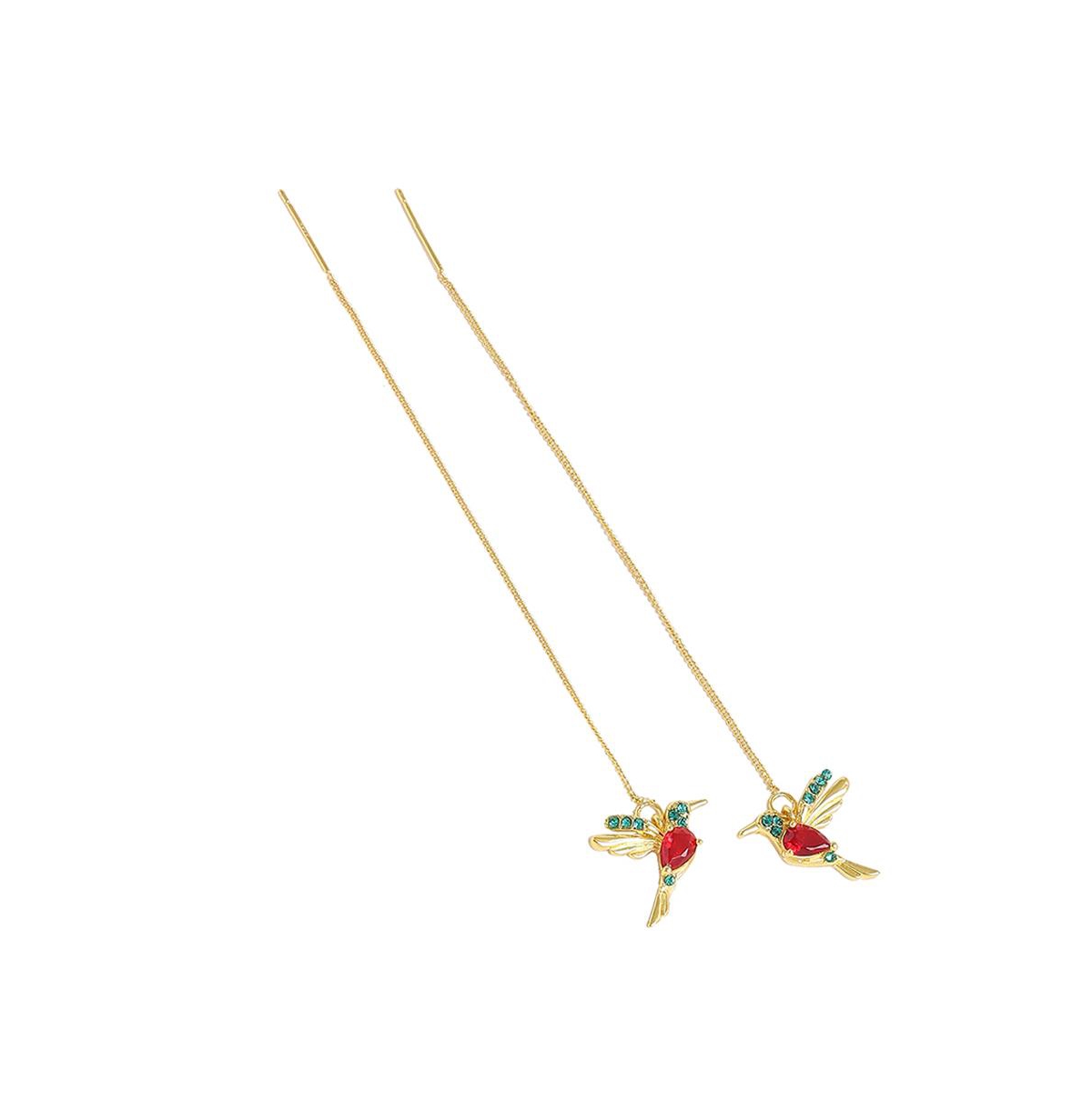 Sohi Womens Bird Drop Earrings - Gold