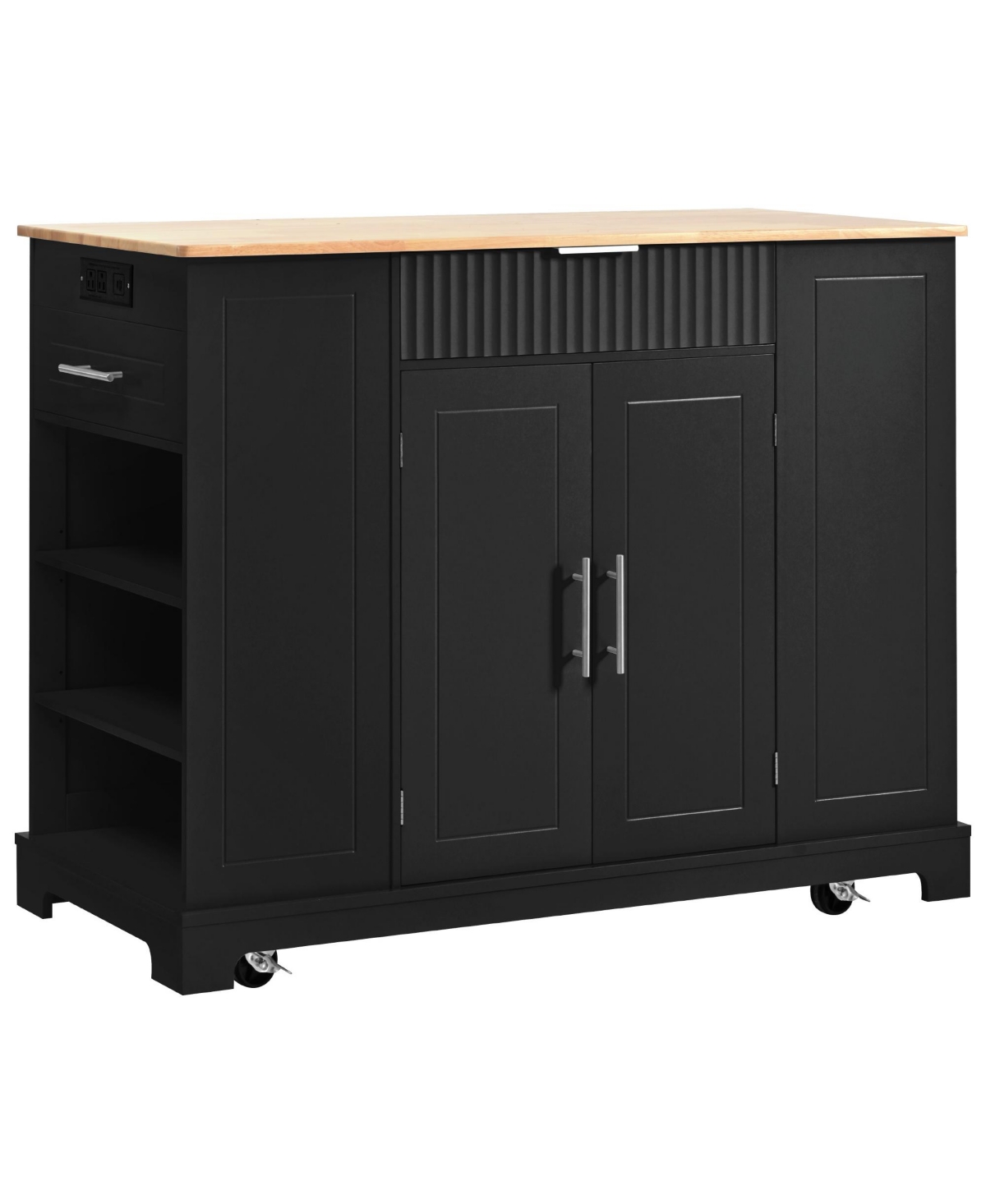 Click here for Casainc Fluted Kitchen Island with Trash Can Cabin... prices