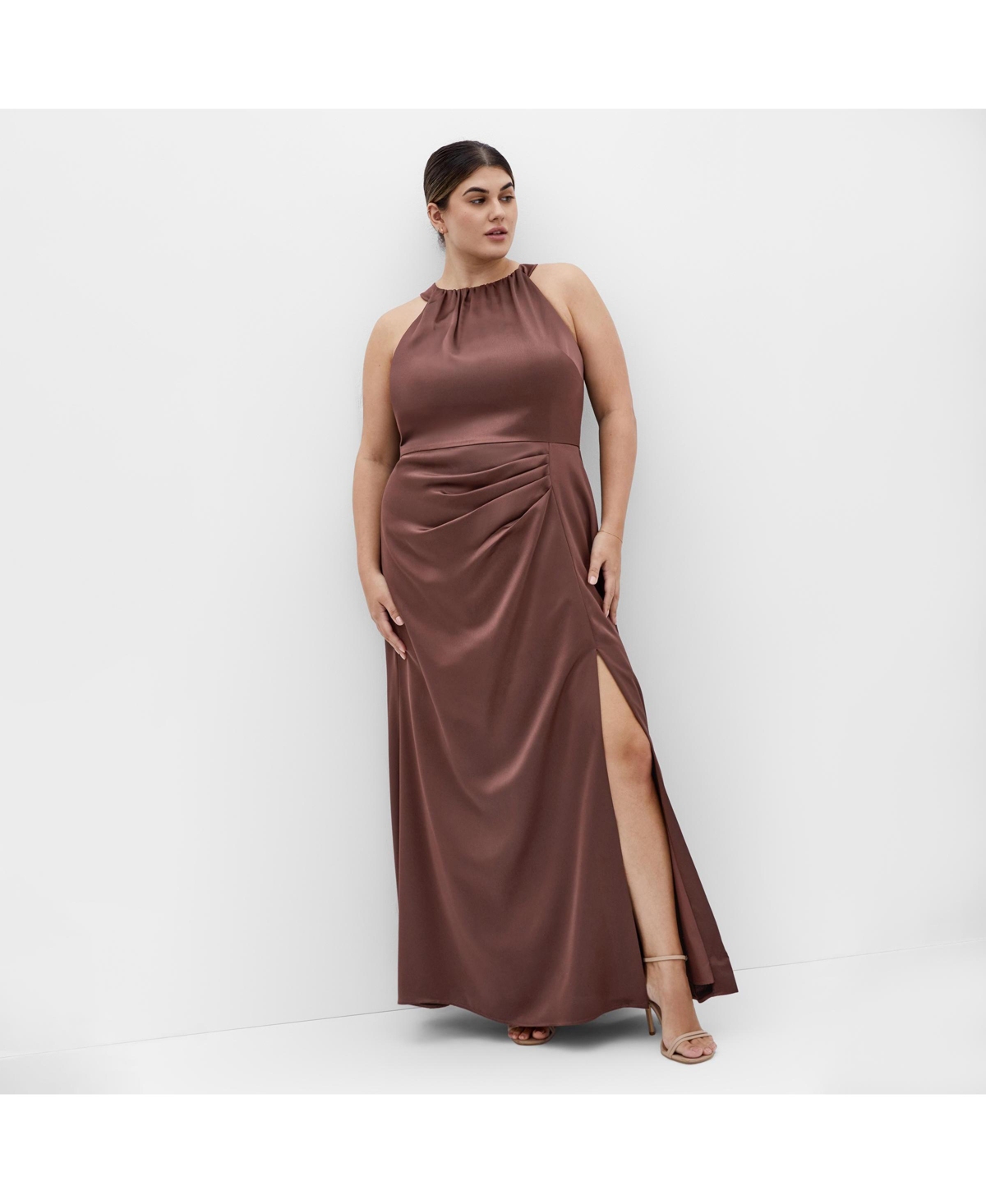 Click here for City Chic Womens Celina Halter Maxi Dress - Rasin prices