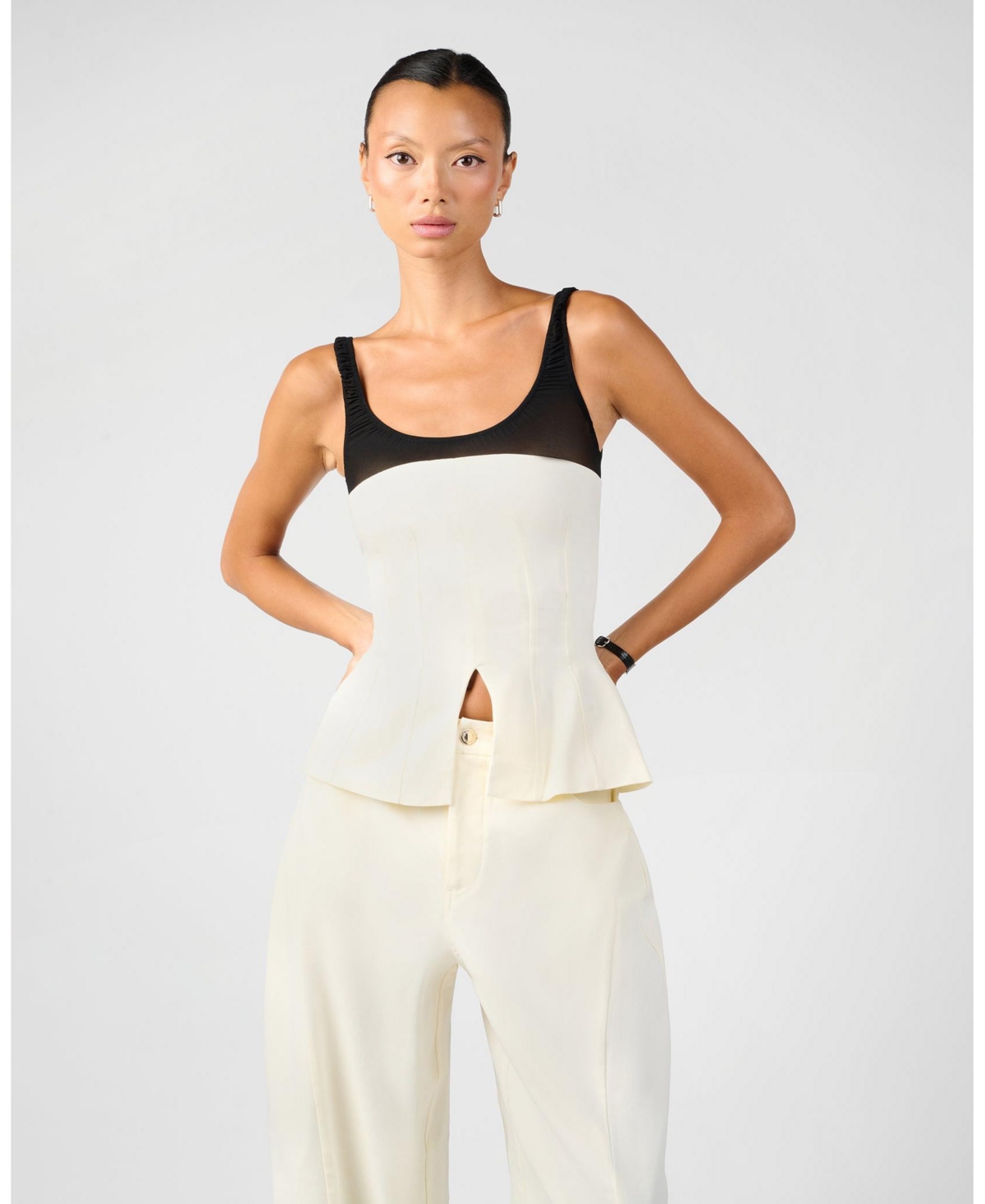 Click here for WeWoreWhat Womens Corset - Ivory/black prices