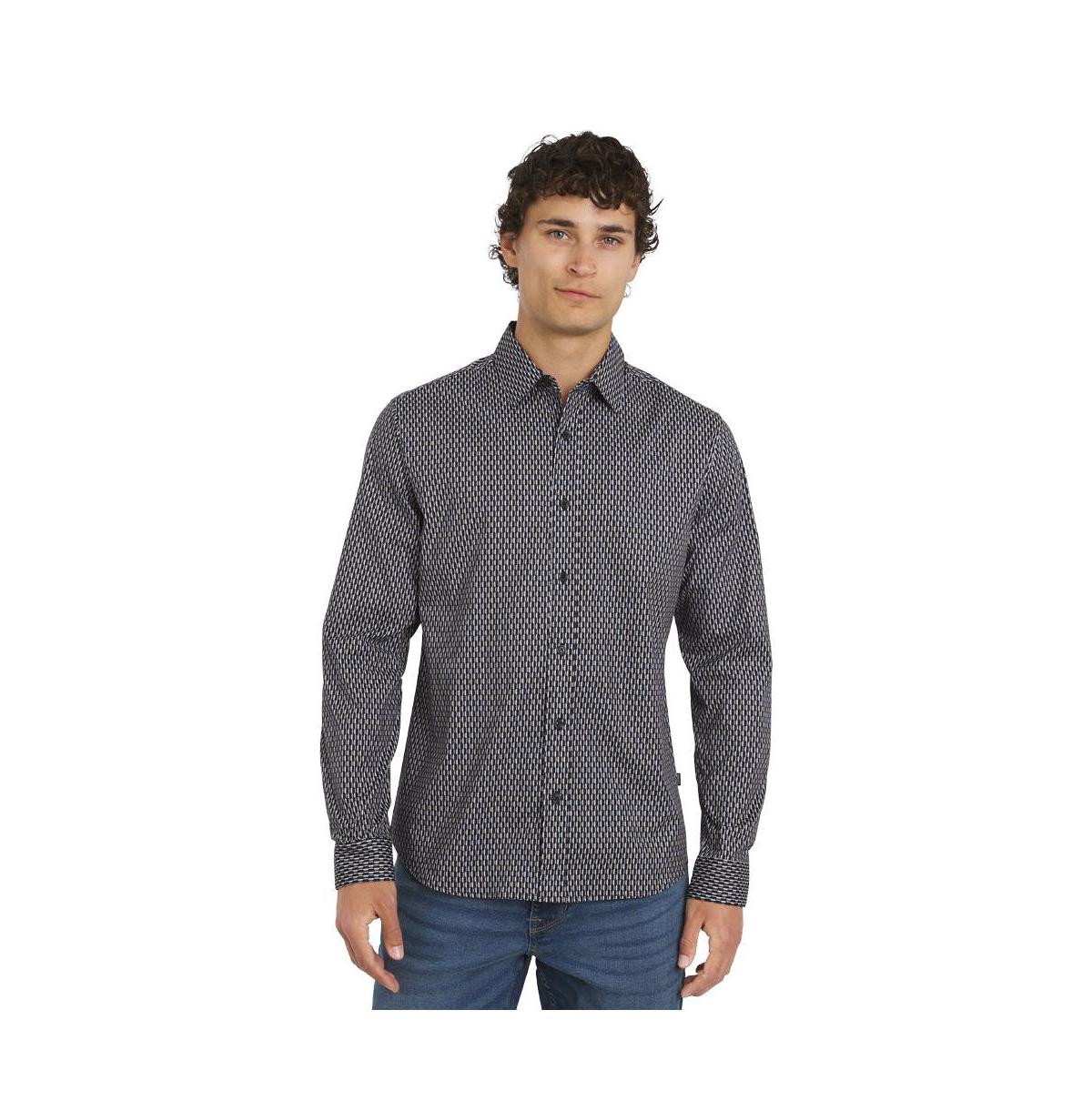 Click here for Dkny Mens Chancey Stretch Cotton Poplin Shirt - Bl... prices
