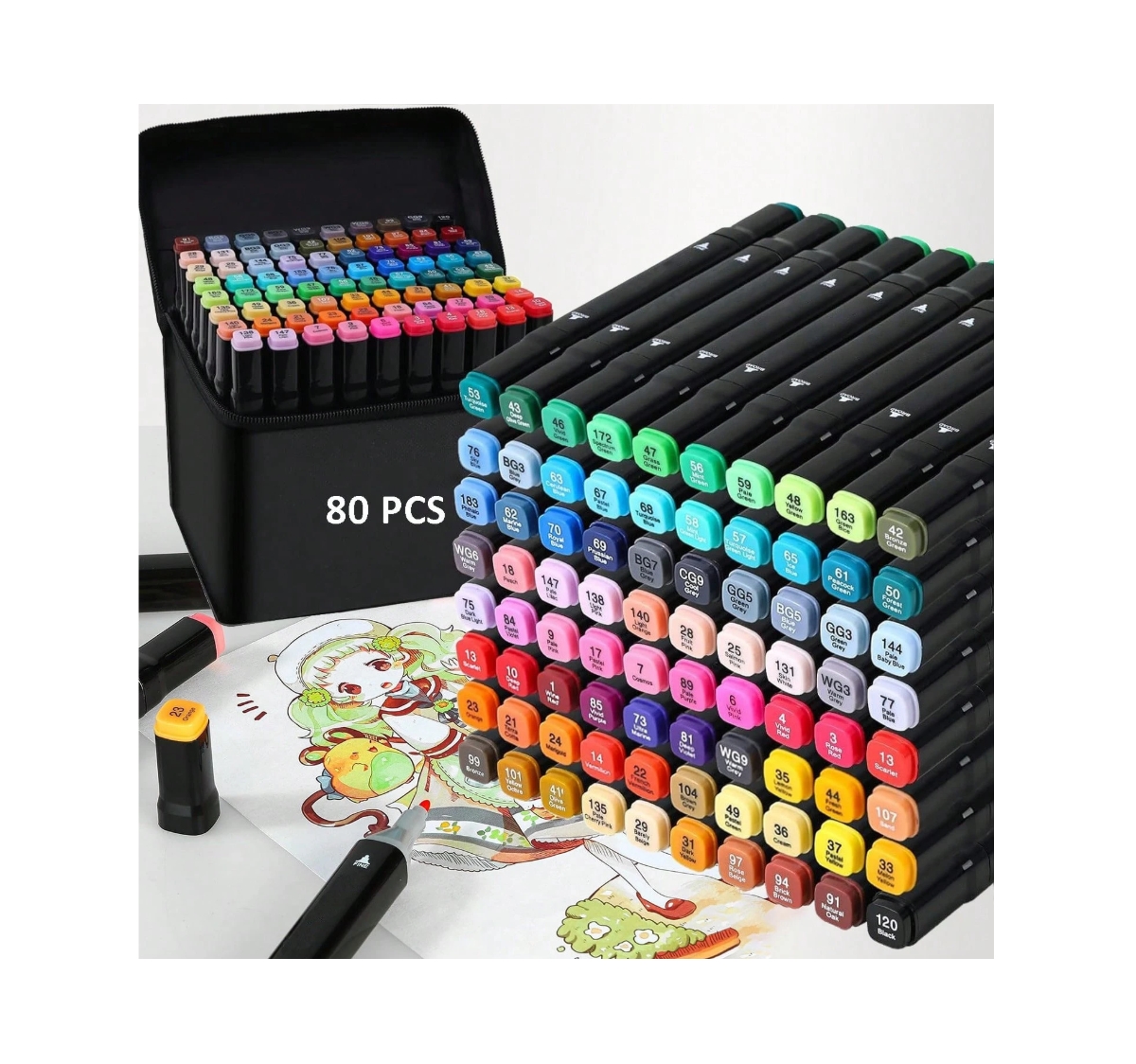 Click here for Htutwoo 80 Colors Dual Brush Tip Permanent Art Mar... prices