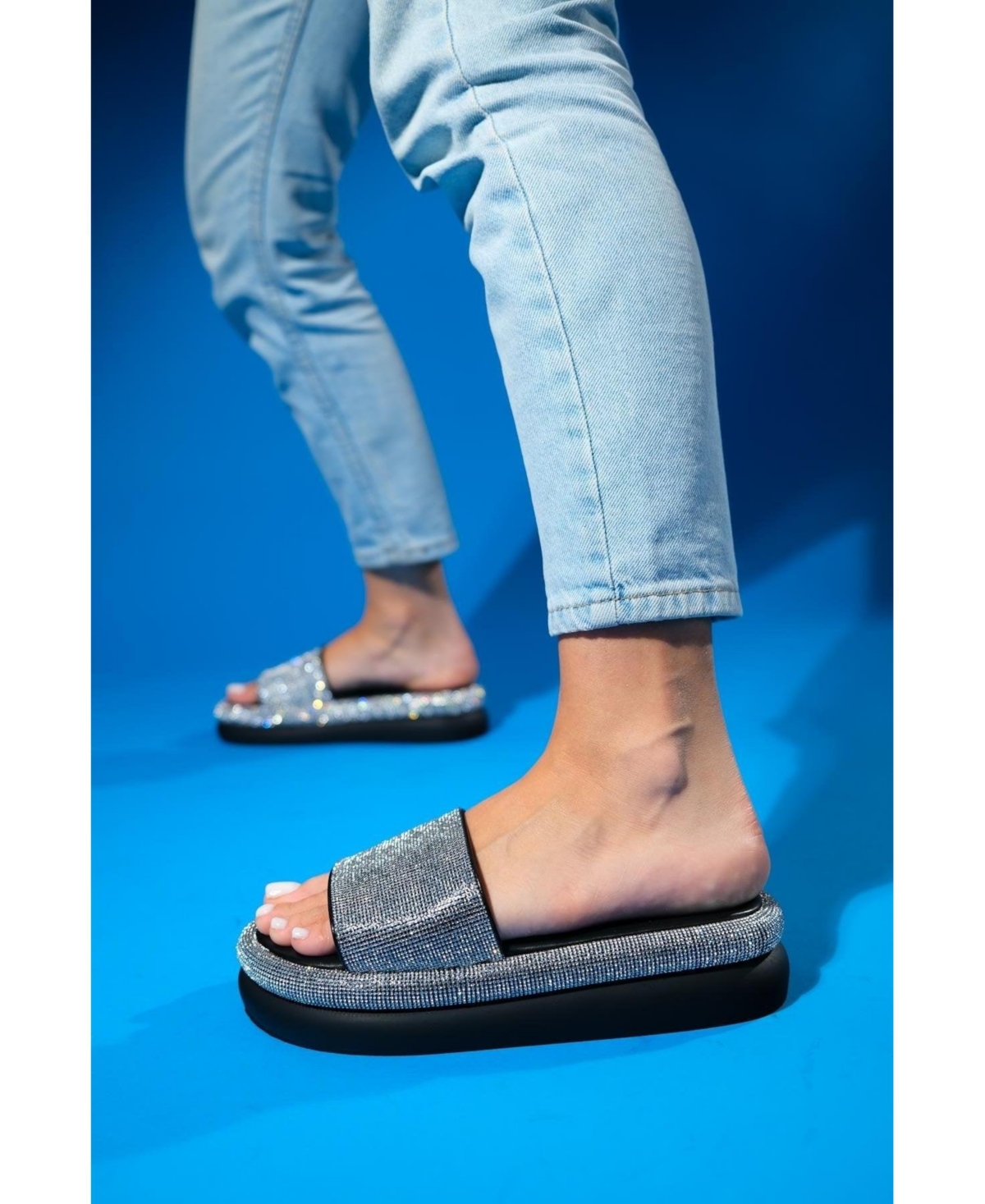 Click here for Prologue Shoes Oeste Rhinestone Platform Sandal (W... prices
