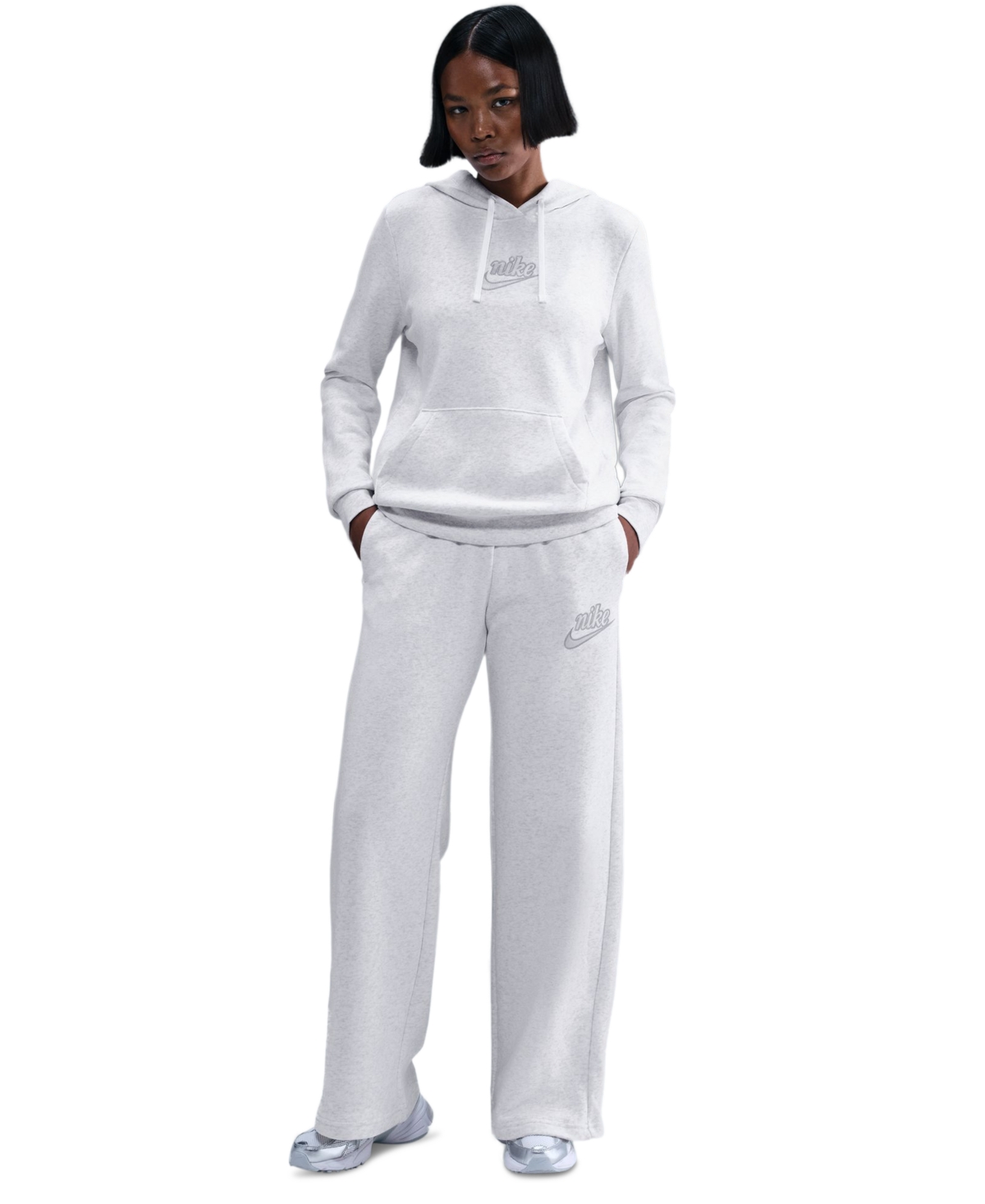 Click here for Nike Womens Club Fleece Mid-Rise Wide-Leg Pants -... prices