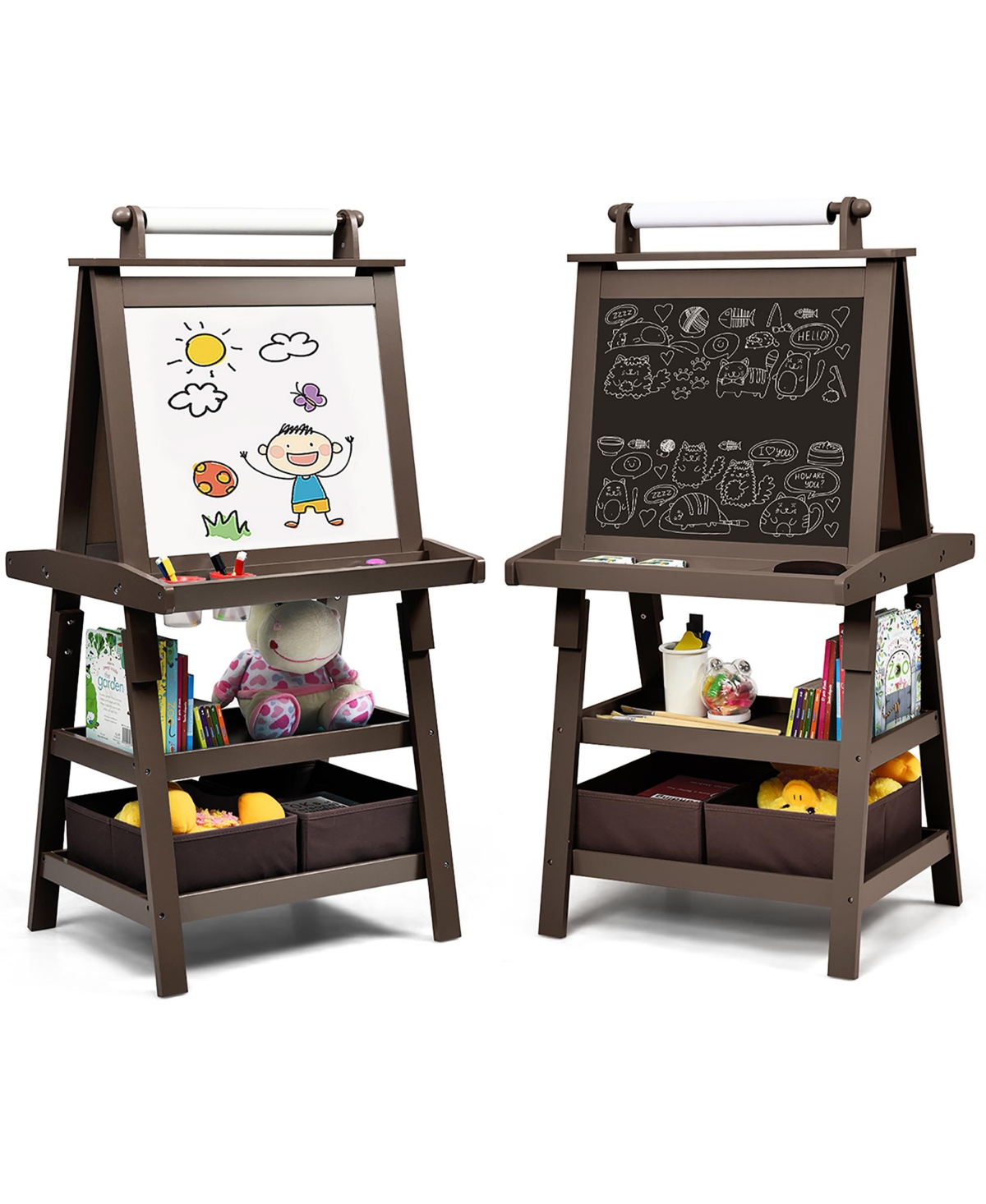 Click here for Kids Art Easel Double Sided Chalkboard Magnetic Wh... prices