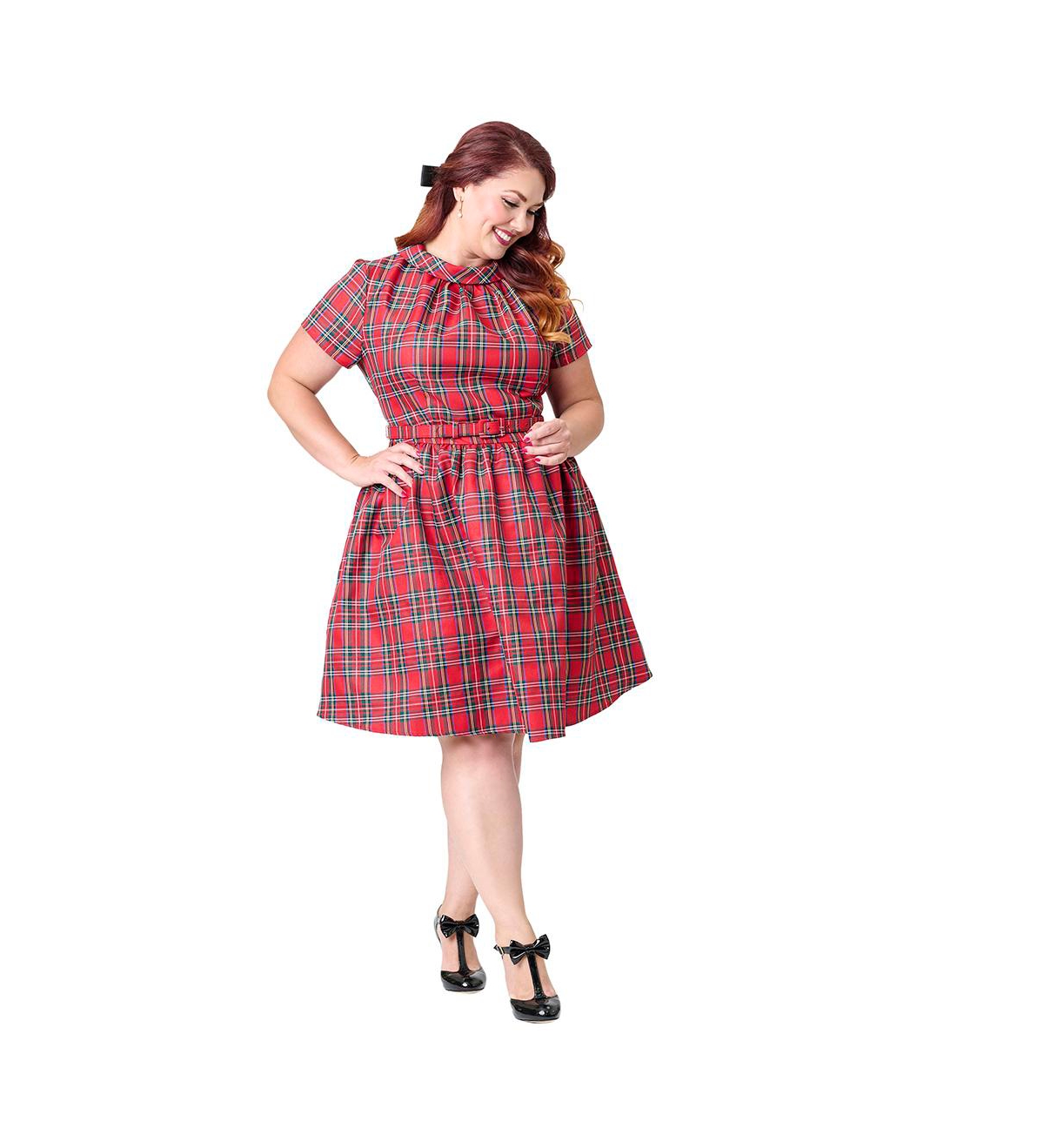 Click here for Smak Parlour Plus Size Flare Dress - Red prices