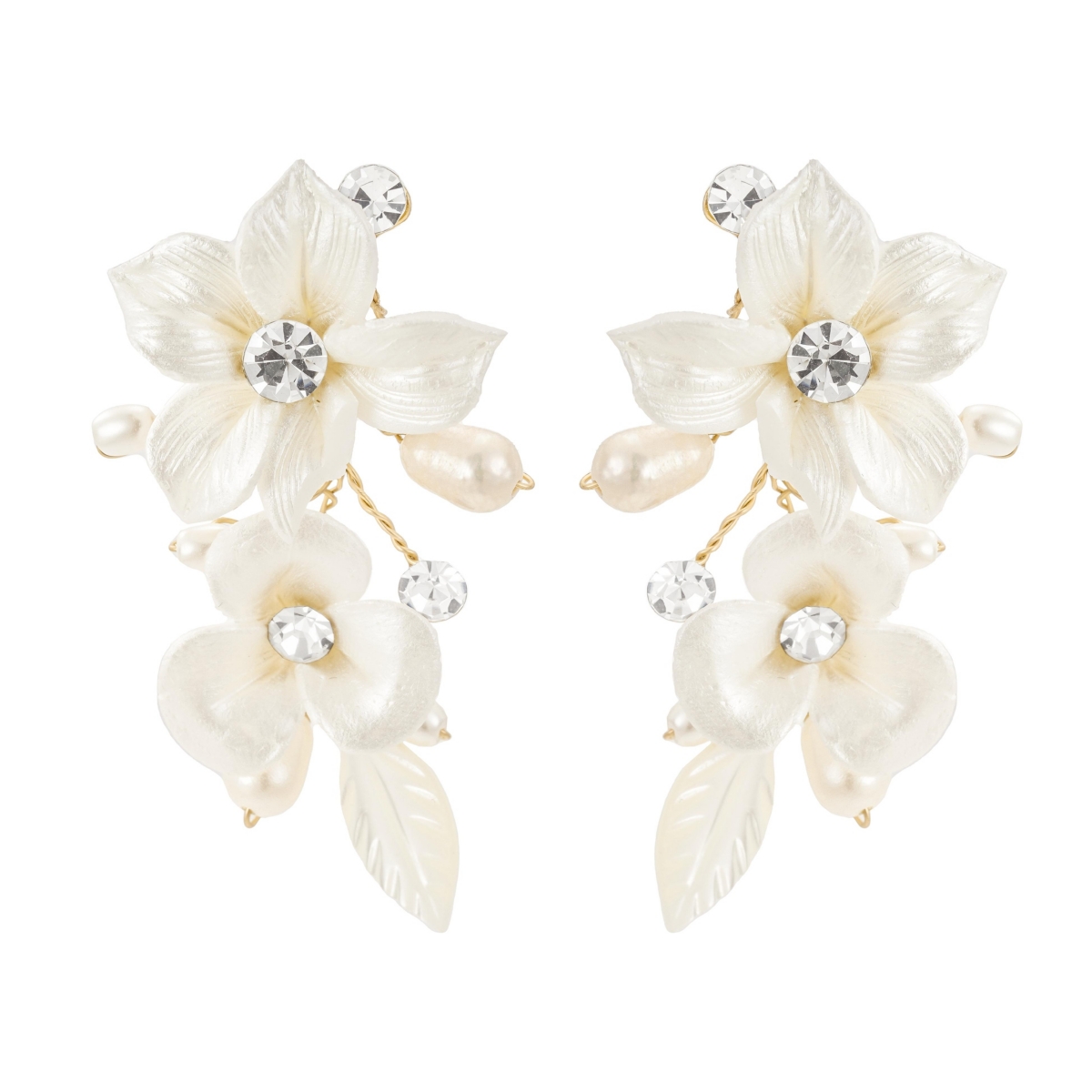 Click here for Louise Porcelain Flower Earrings - Gold prices