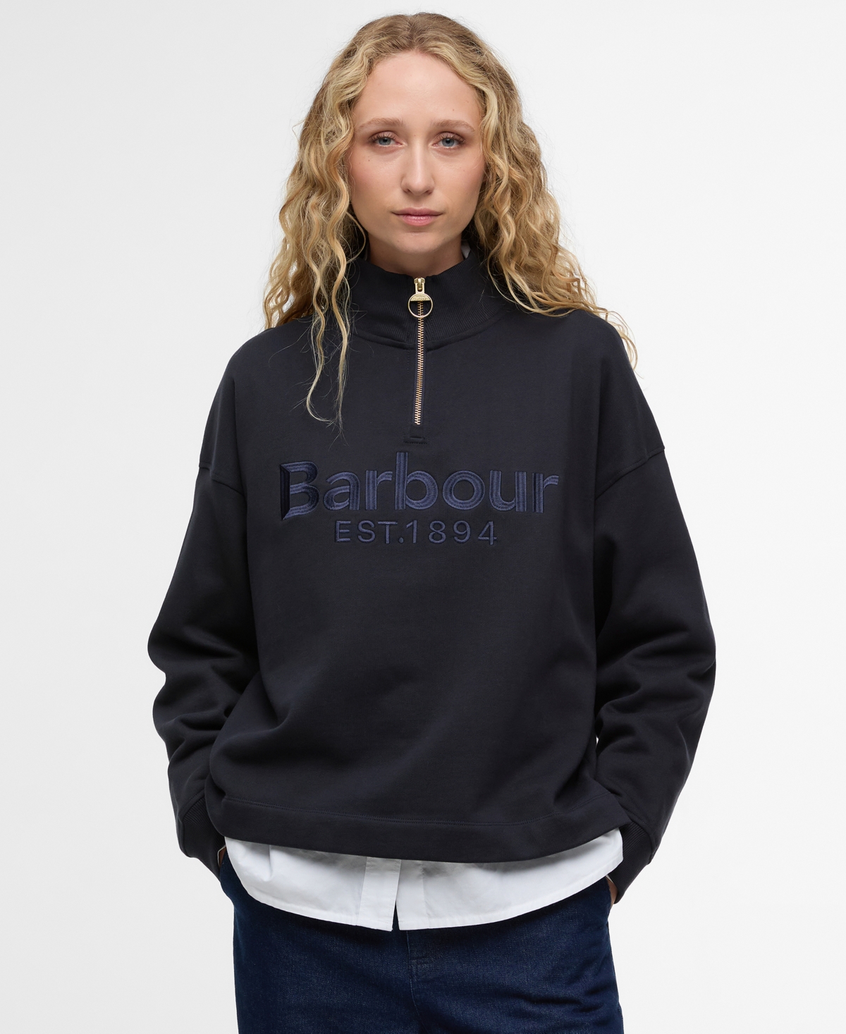 Click here for Barbour Womens Sara Long Sleeve Sweatshirt - Dark... prices