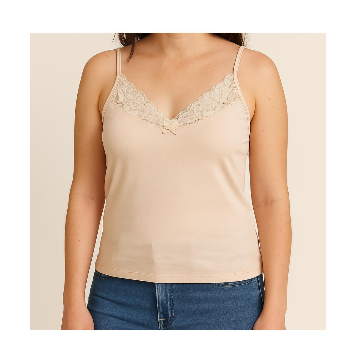 Click here for Luna Lace Cotton Cami - Buff prices
